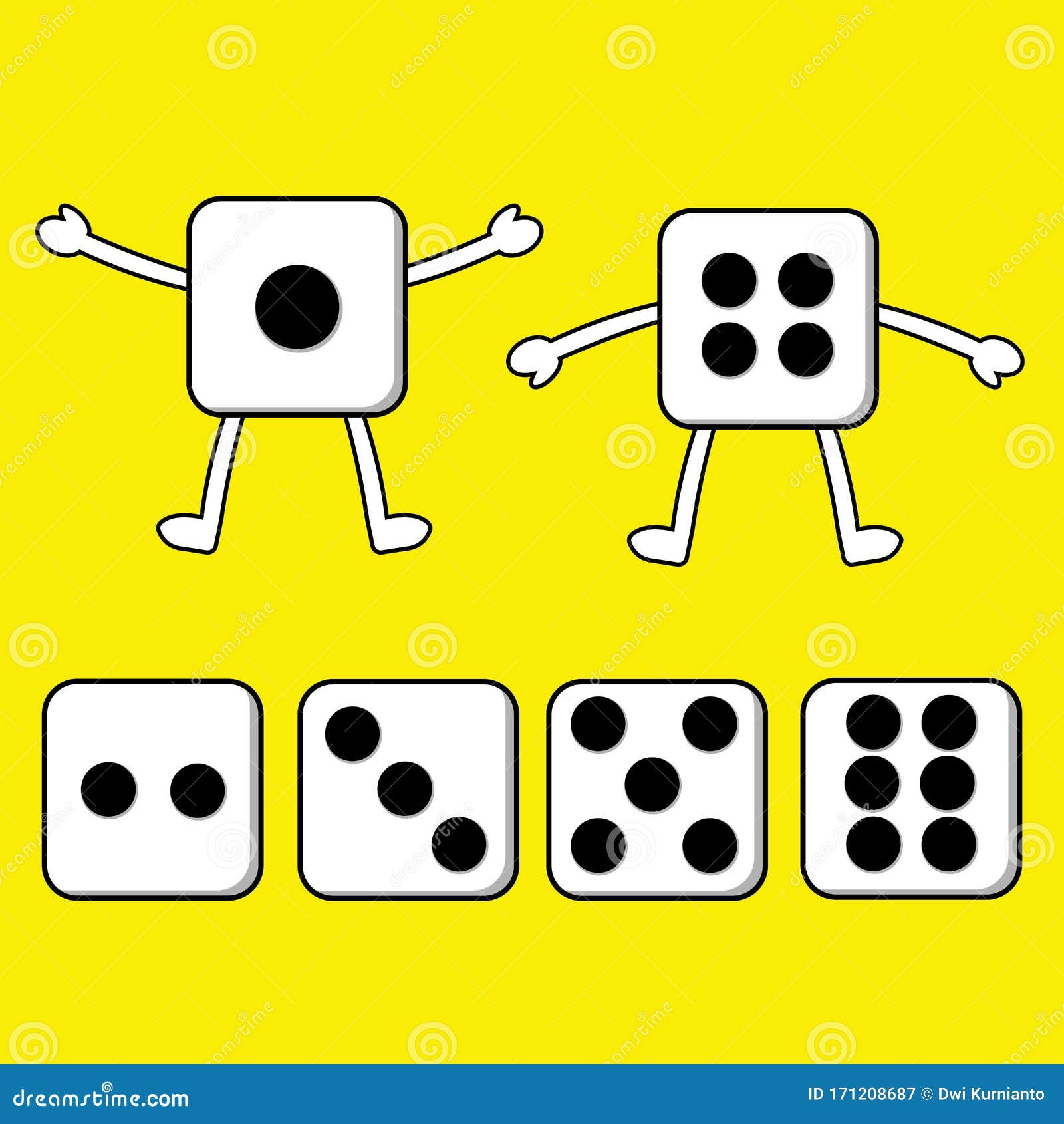 Illustration of Cartoon Dice Character Stock Vector - Illustration of ...