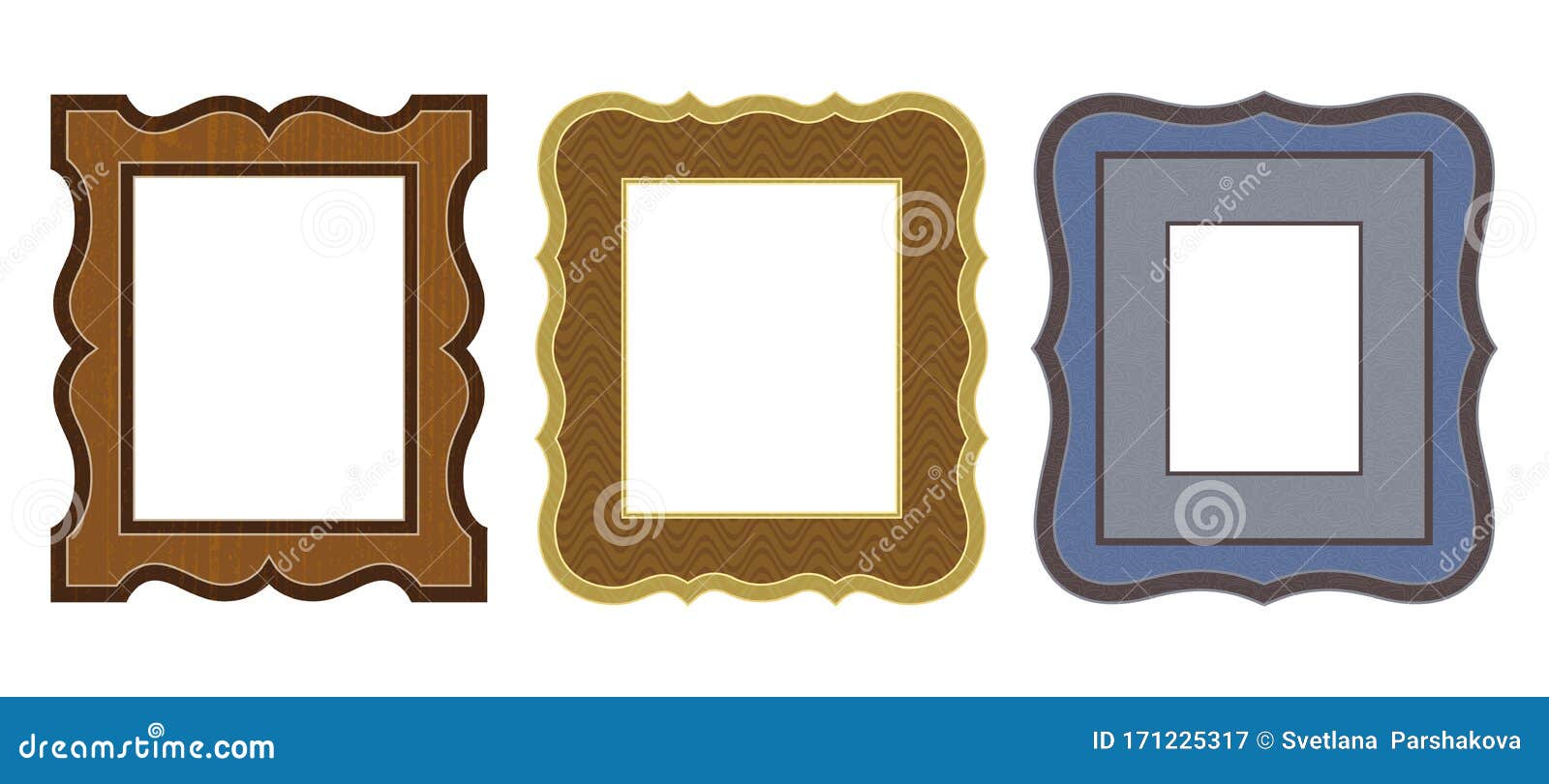 Set of Various Carved Frames. Stock Vector - Illustration of frame ...