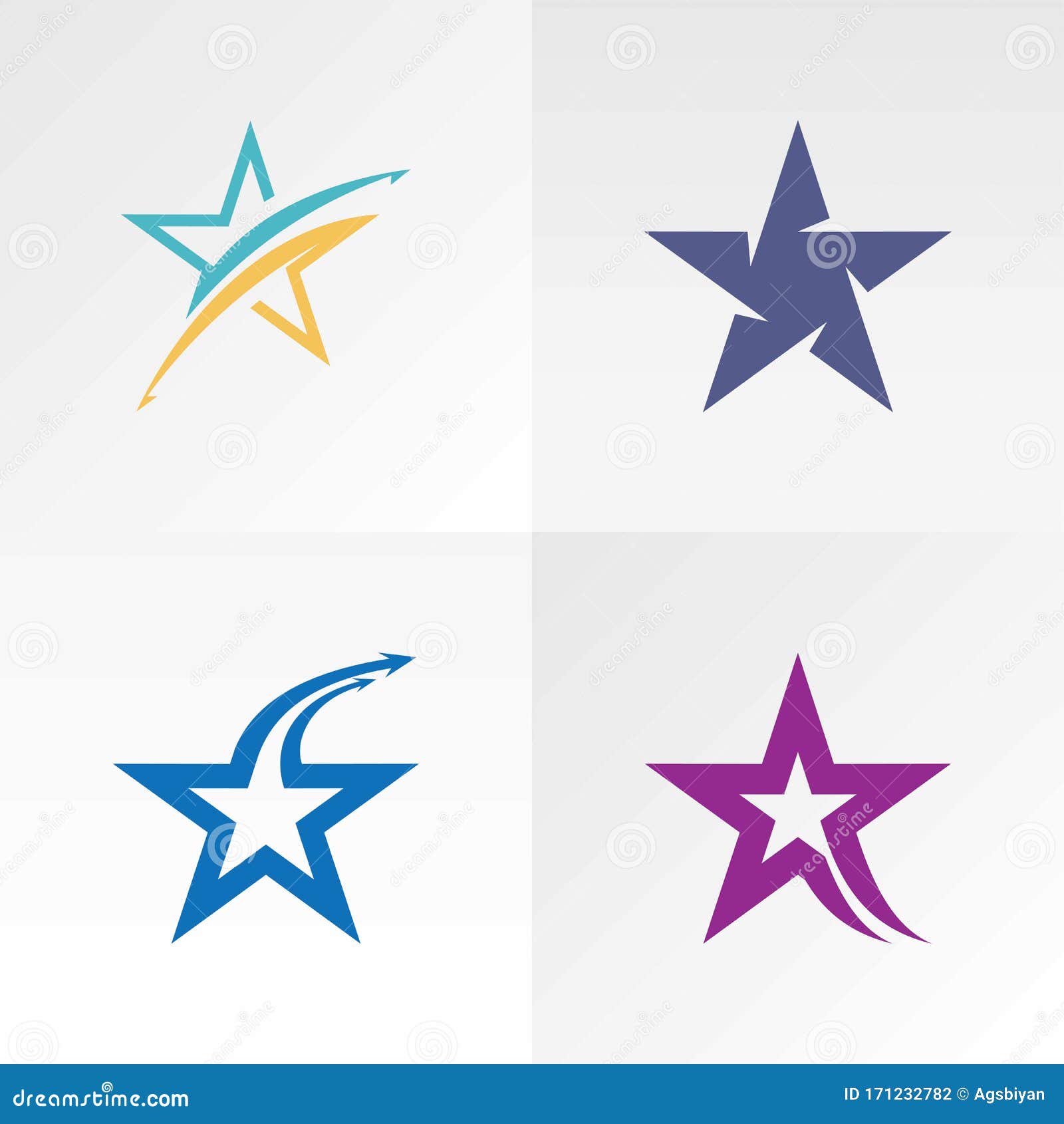 Four Types of Star Shape Designs that are Very Interesting Stock Vector ...