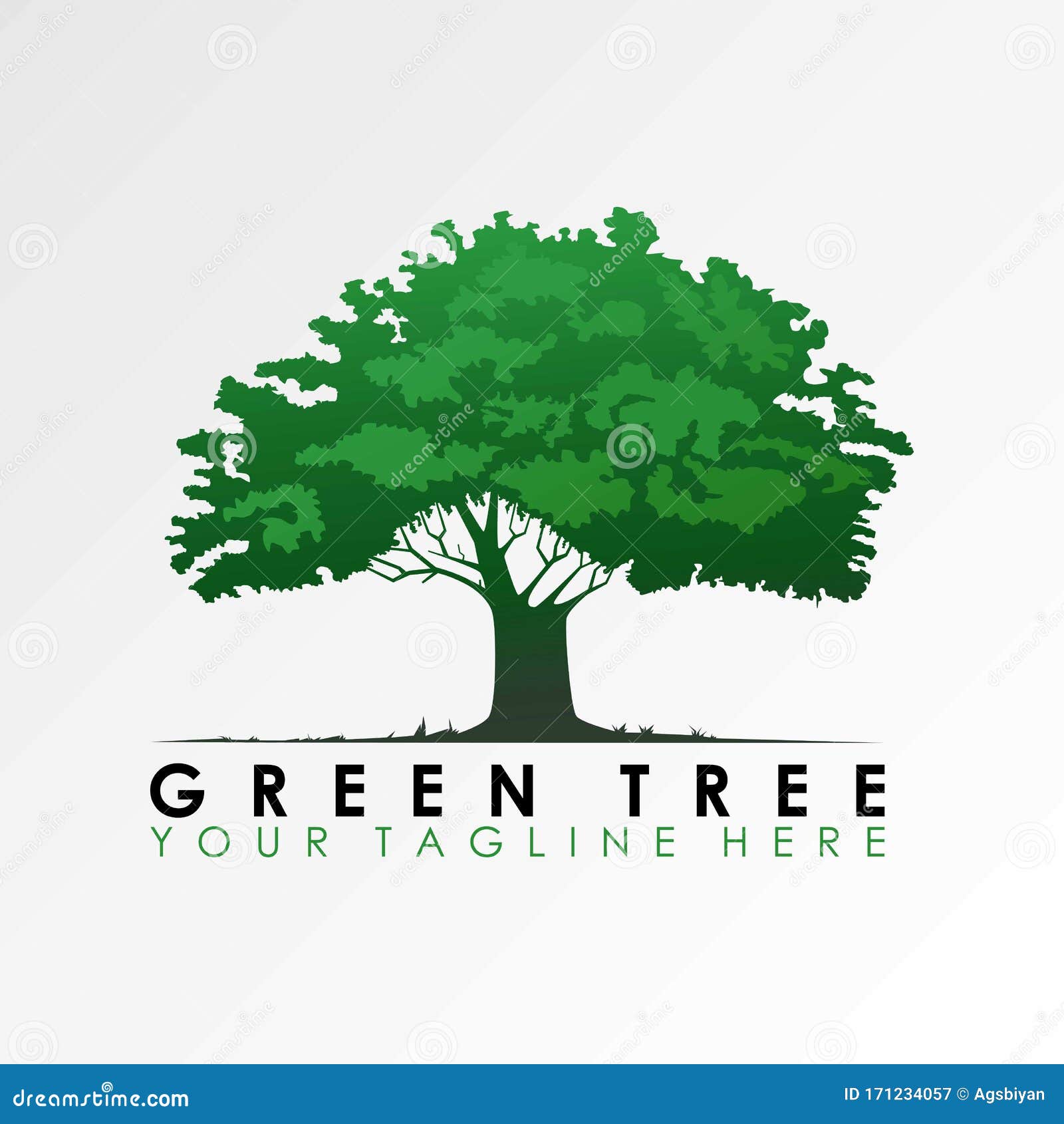 Tree Design that Uses a Combination of Green Stock Vector ...