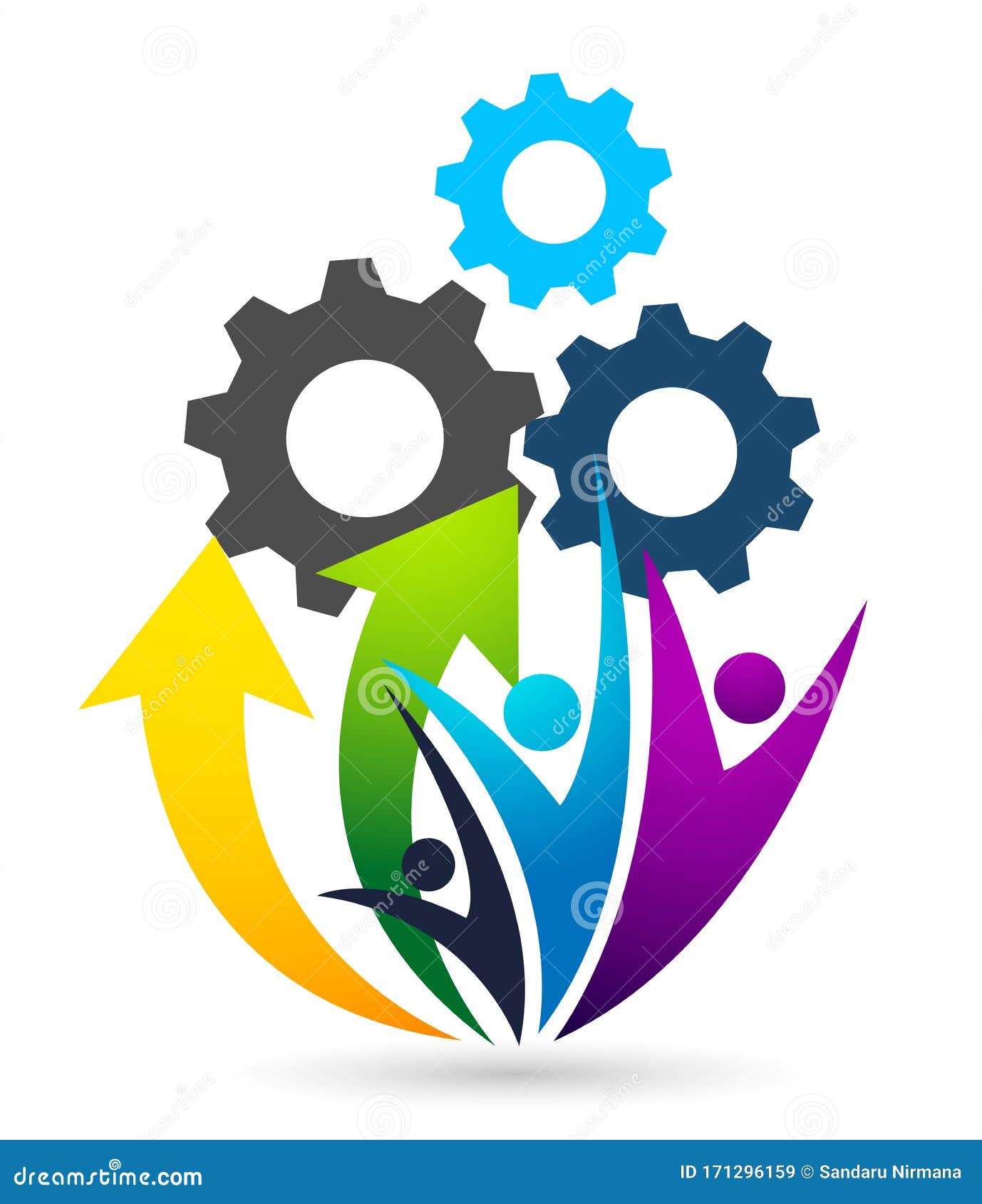 People Gear Globe Team Work Gear Wheels and Care Logo Partnership ...