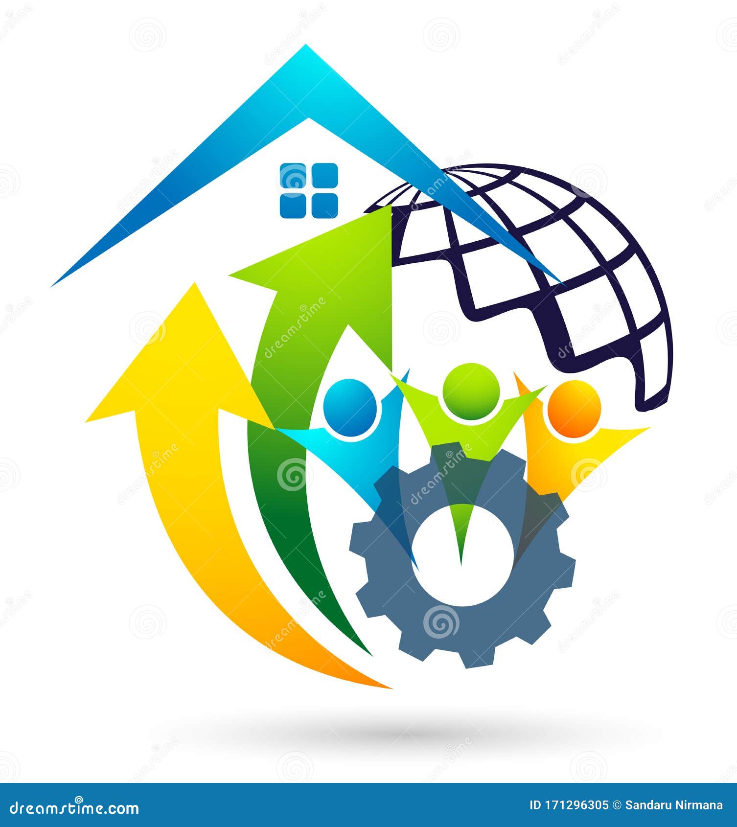 People With Gear Icon In Comic Style. Person Cogwheel Cartoon Vector ...