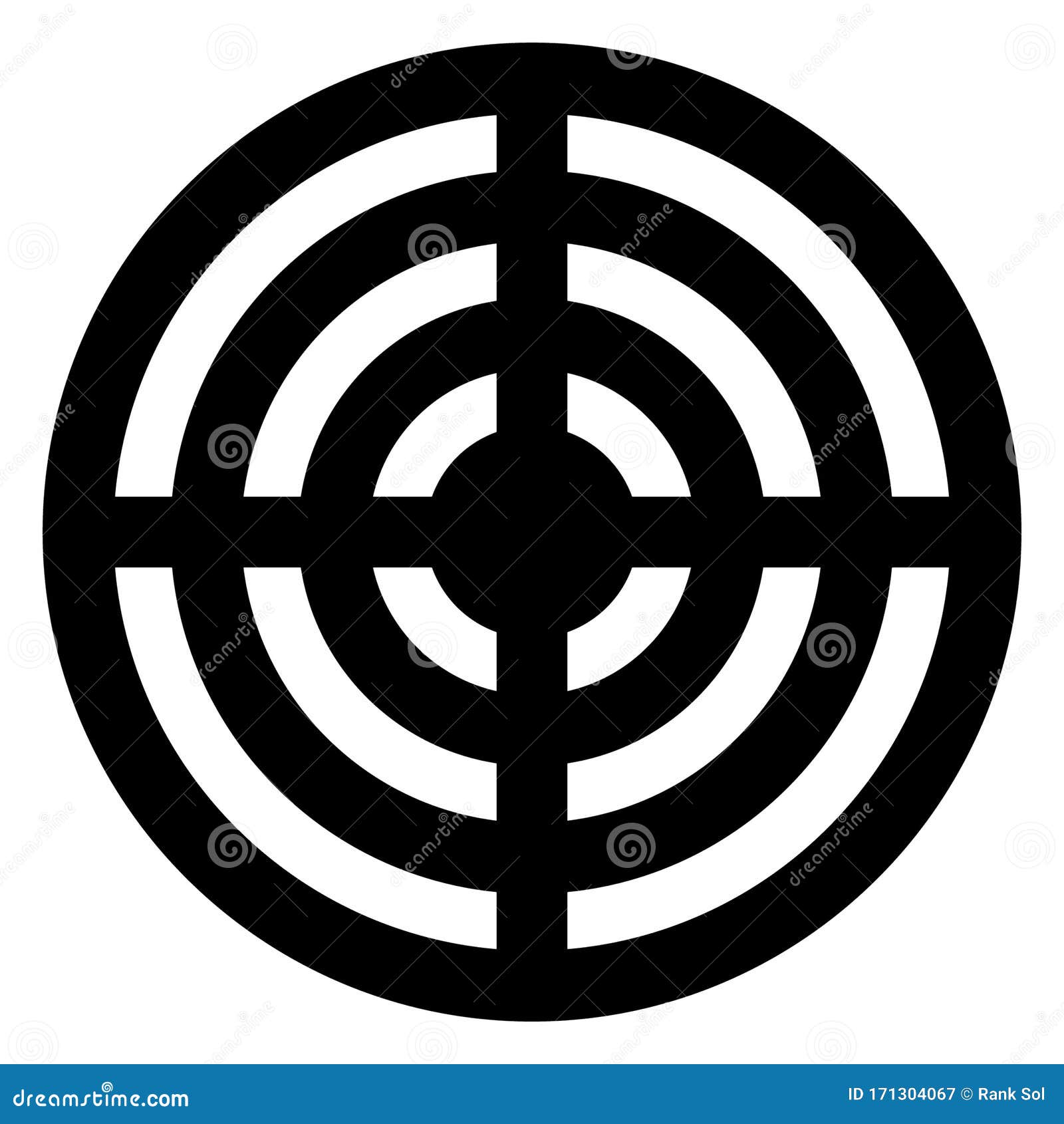 Basic RGB Aim, Bullseye, Bold Outline Vector Icon Which Can Easily ...