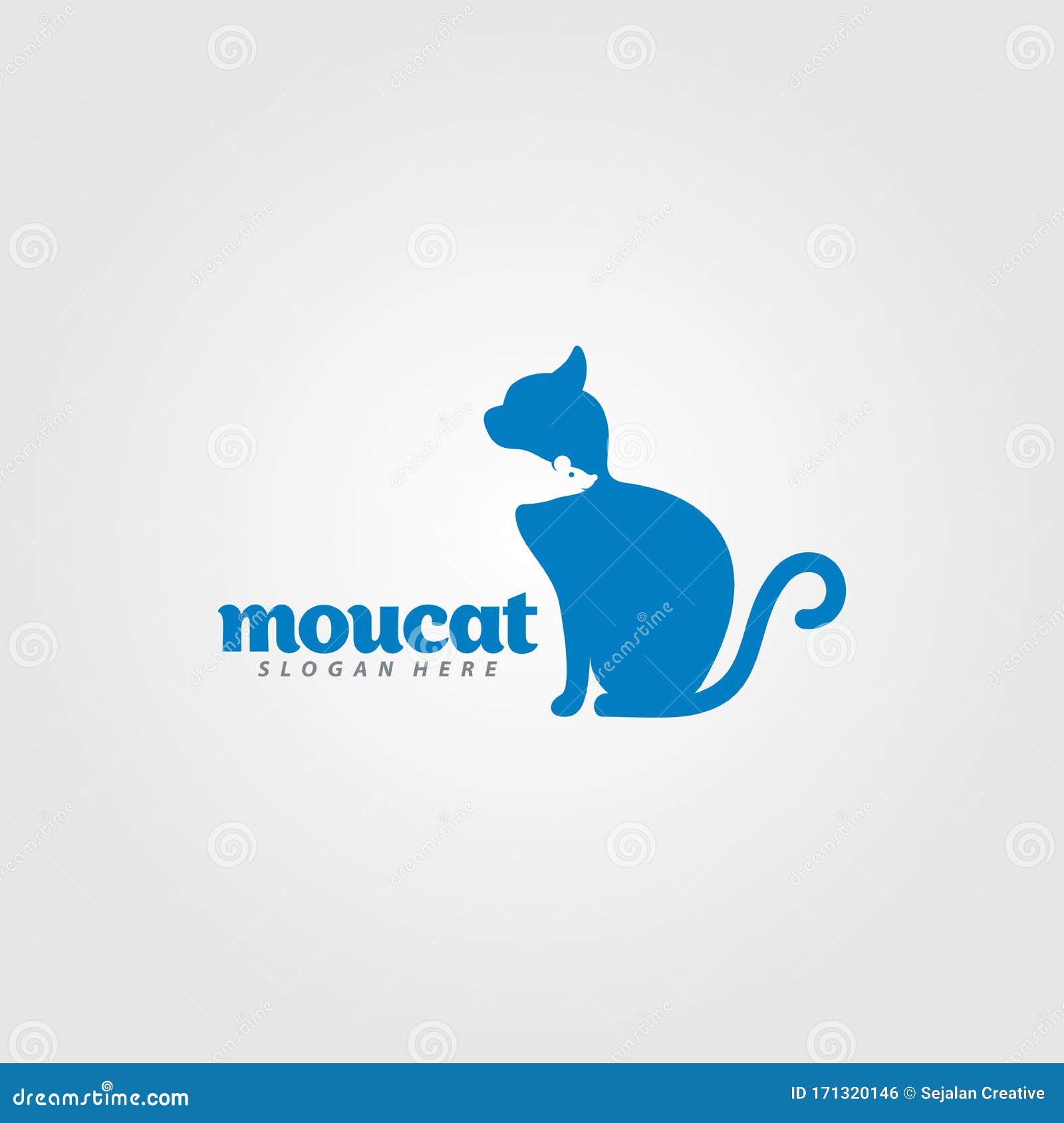 Cat and Mouse Logo design stock vector. Illustration of basic - 171320146