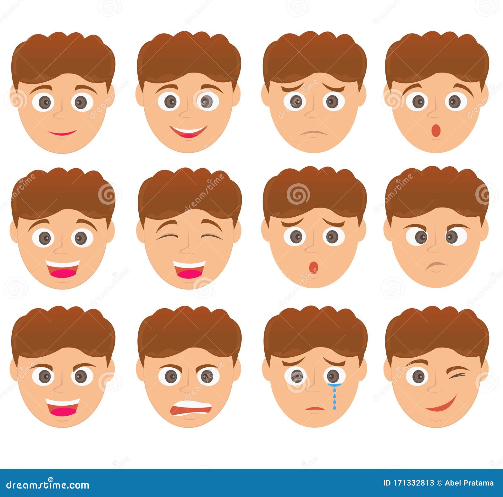 The Basic Human Emotions. Cartoon Character Royalty-Free Stock Photo ...