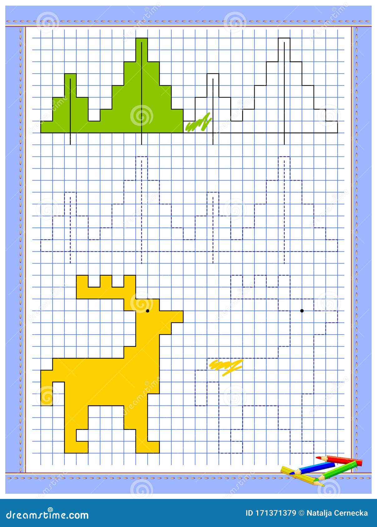 Educational Page for Kids. Printable Worksheet on Square Paper for ...