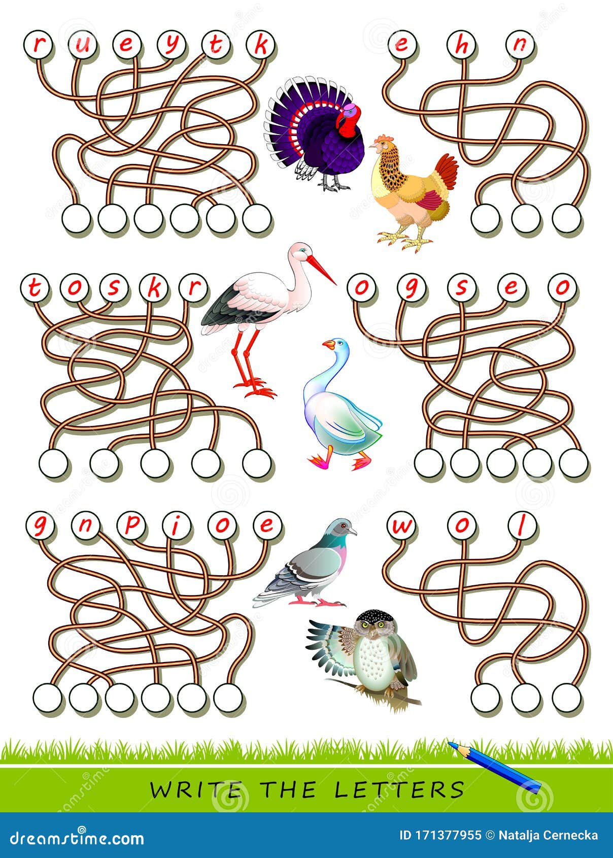 Logic Puzzle Game for Study English with Maze. Find Correct Places and ...