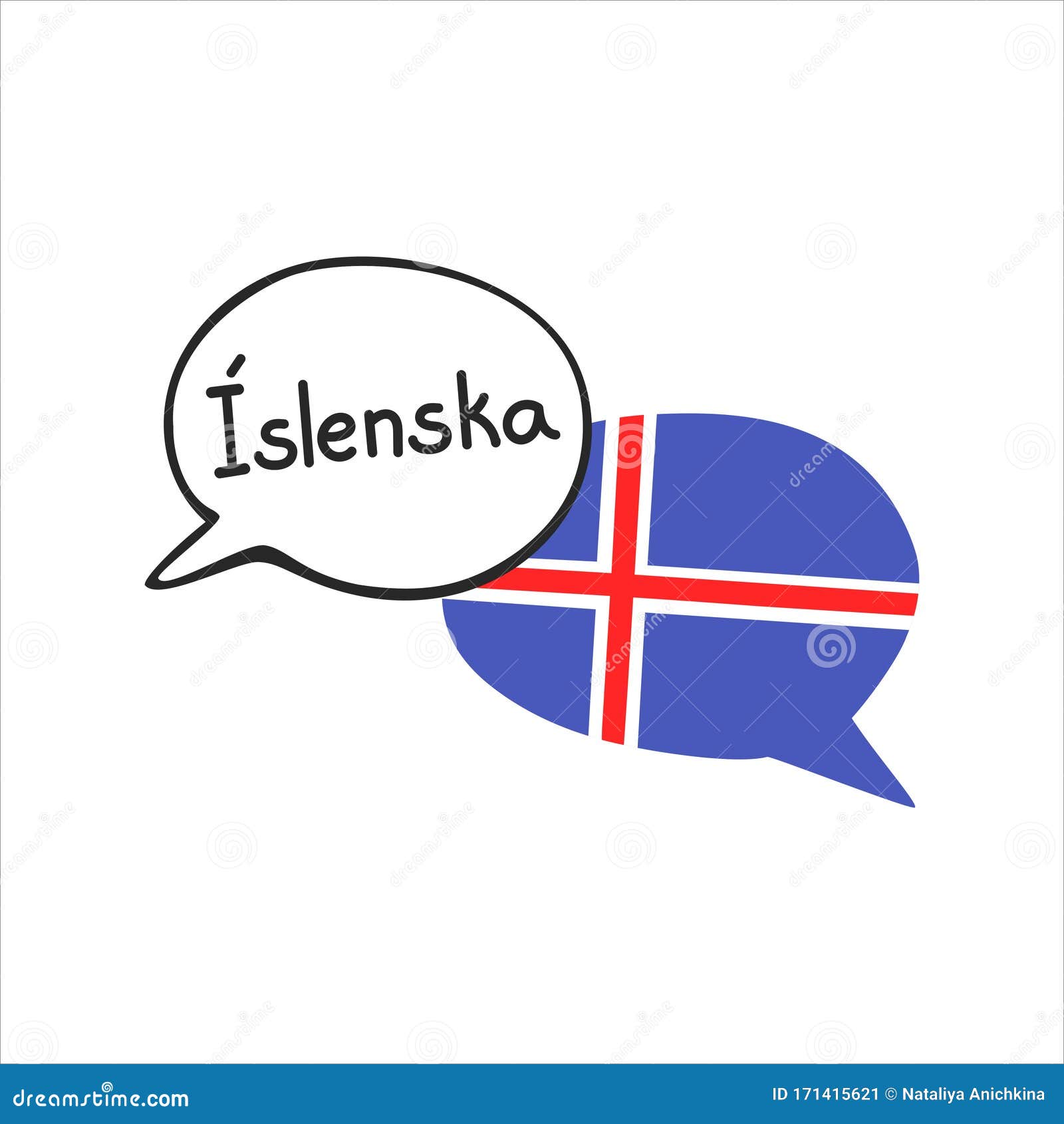 Translation: the Icelandic Language. Vector Illustration of Two Doodle ...