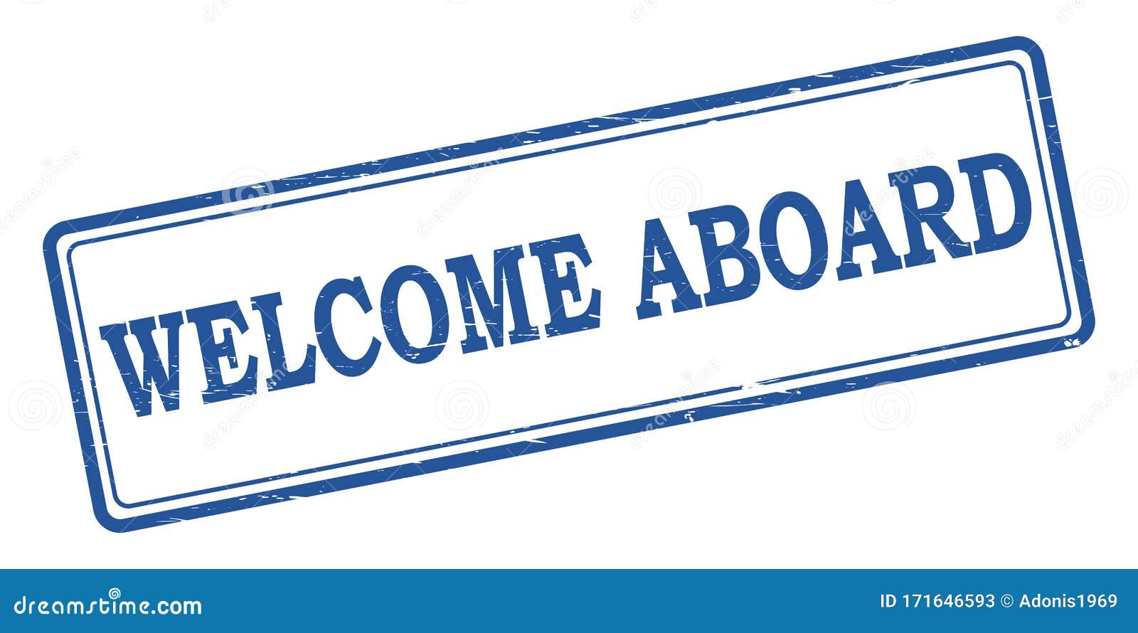 Welcome Aboard. Badge With Megaphone Icon. Cartoon Vector ...