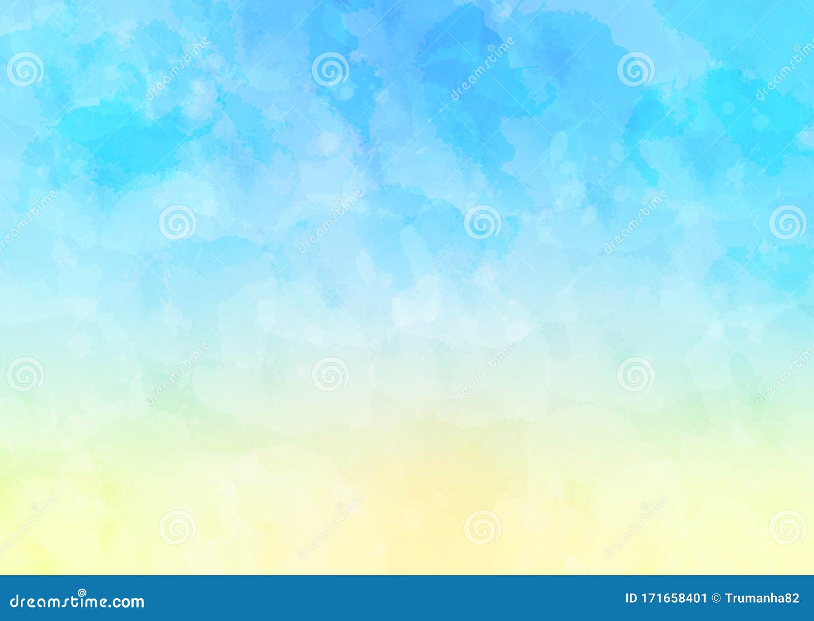 Vector Abstract Pastel Blue and Yellow Watercolor Pattern Background ...