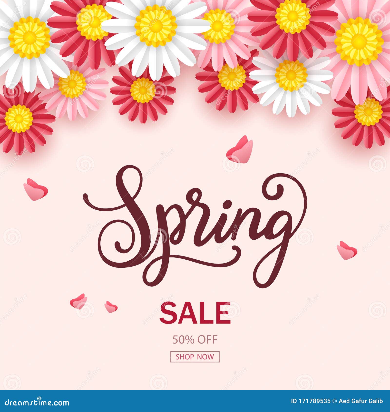 Spring Sale Background with Beautiful Flowers. Banner Perfect for ...