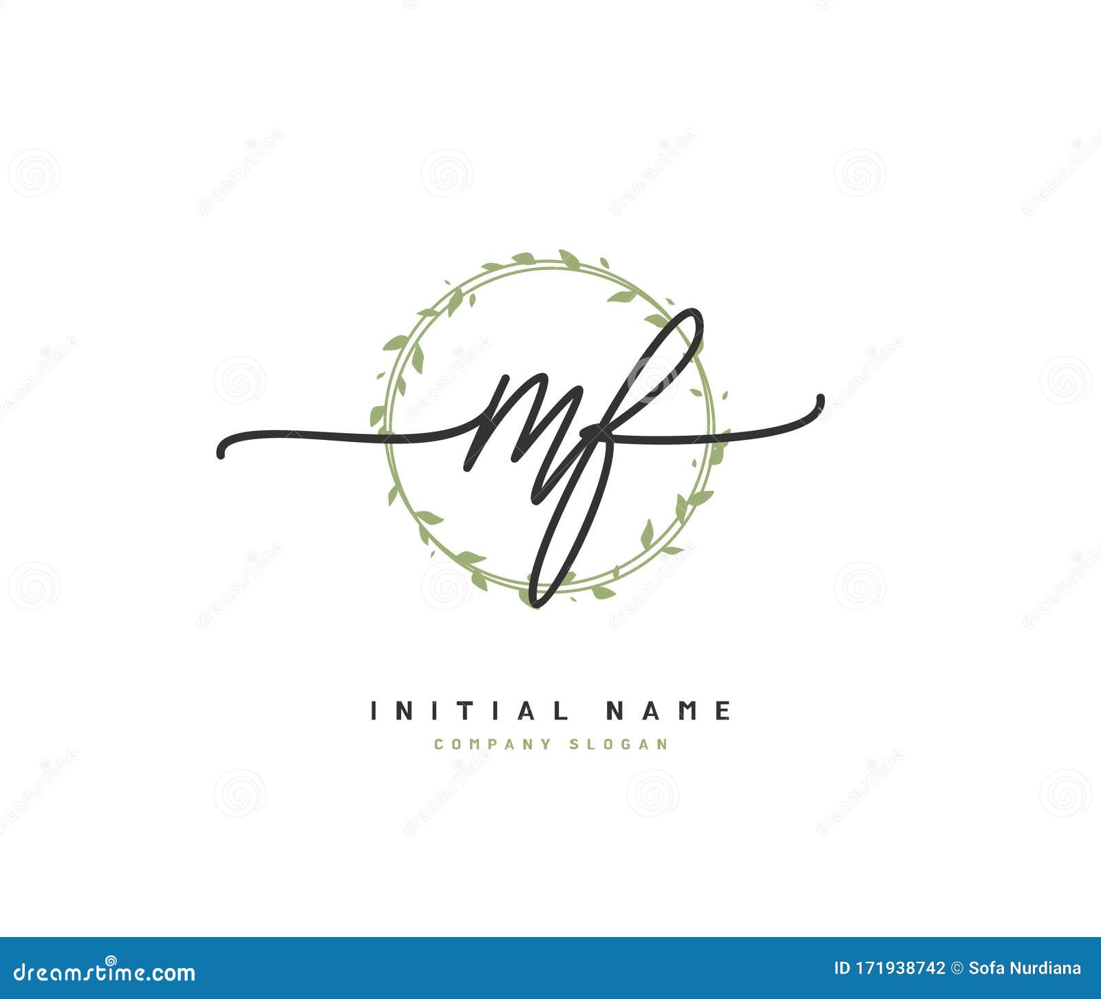 MF Beauty Vector Initial Logo, Handwriting Logo of Initial Signature ...