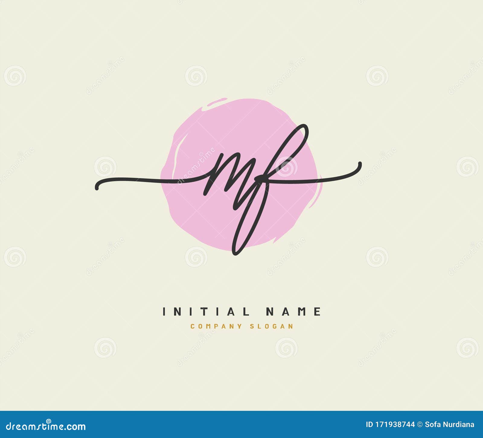 MF Beauty Vector Initial Logo, Handwriting Logo of Initial Signature ...