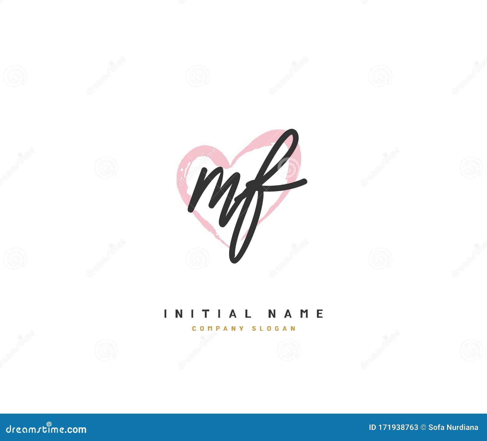 MF Beauty Vector Initial Logo, Handwriting Logo of Initial Signature ...