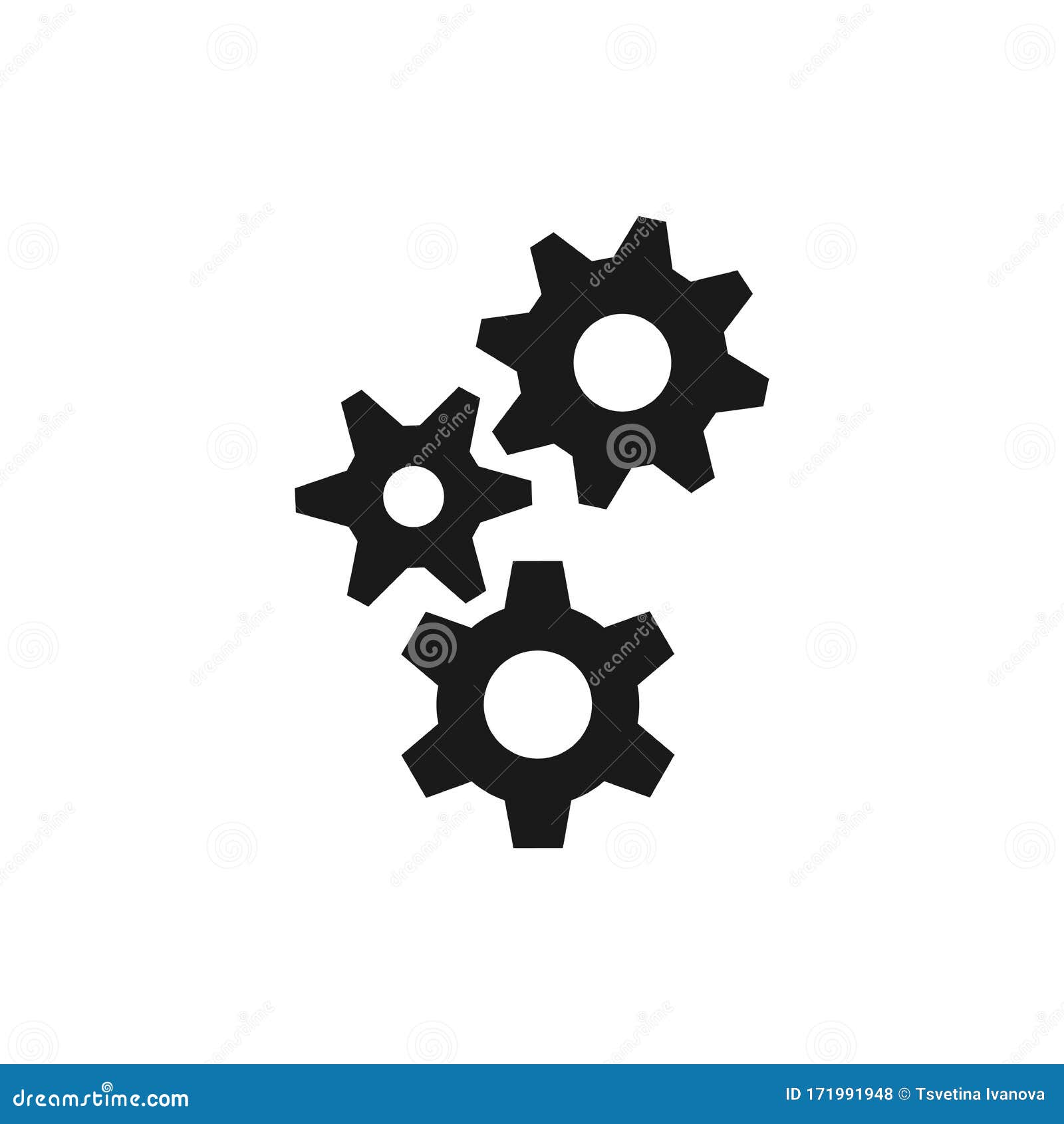 Gear or Cogwheel Simple Black Vector Icon Set. Stock Vector ...
