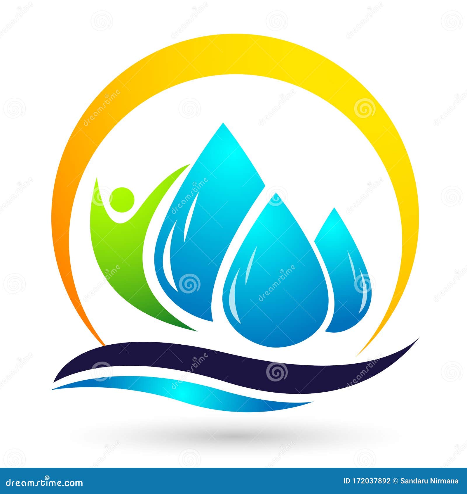 Globe Water Drop Save Logo Concept of Water Drop with World Save Earth ...