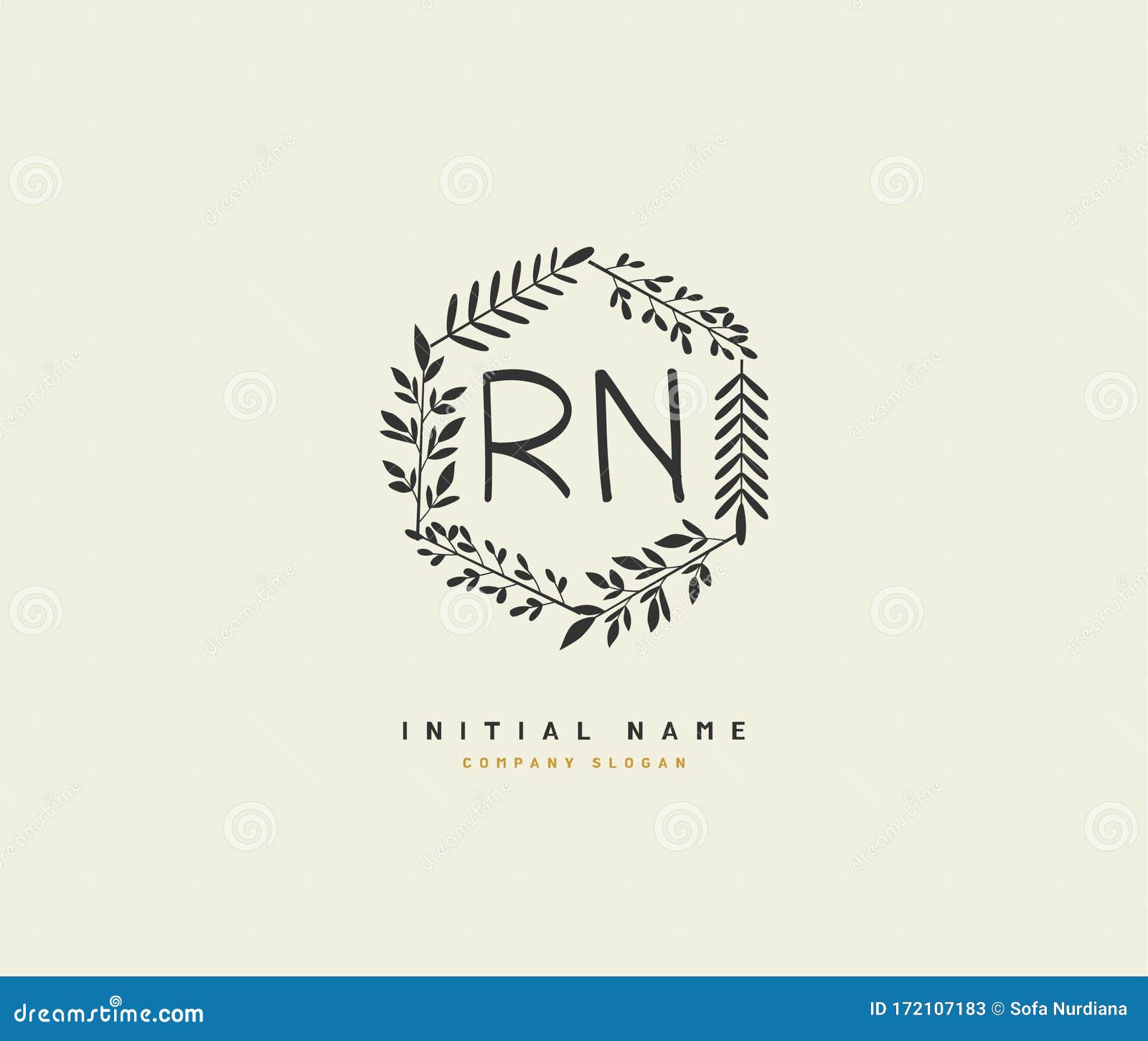 RN Beauty Vector Initial Logo, Handwriting Logo of Initial Signature ...