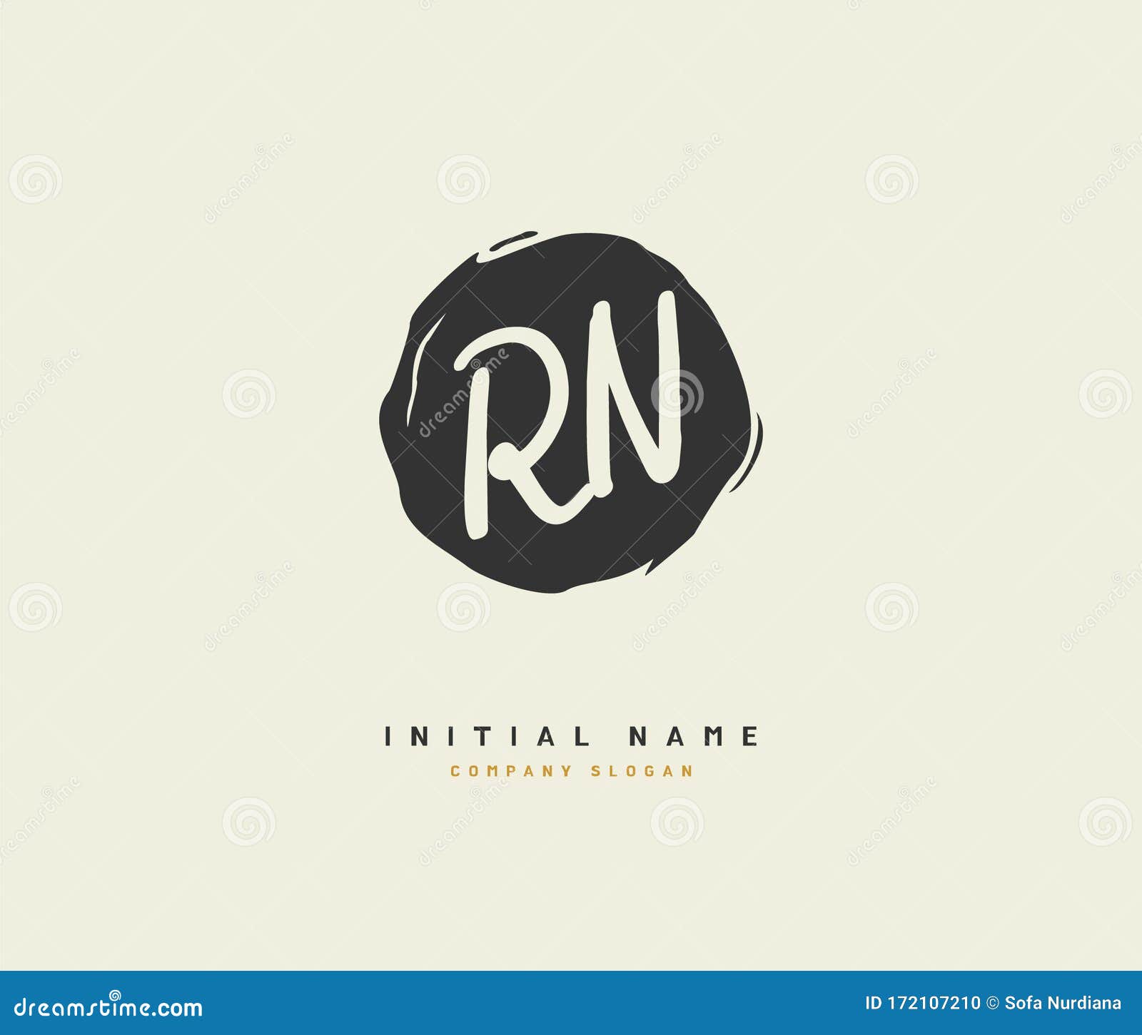 RN Beauty Vector Initial Logo, Handwriting Logo of Initial Signature ...