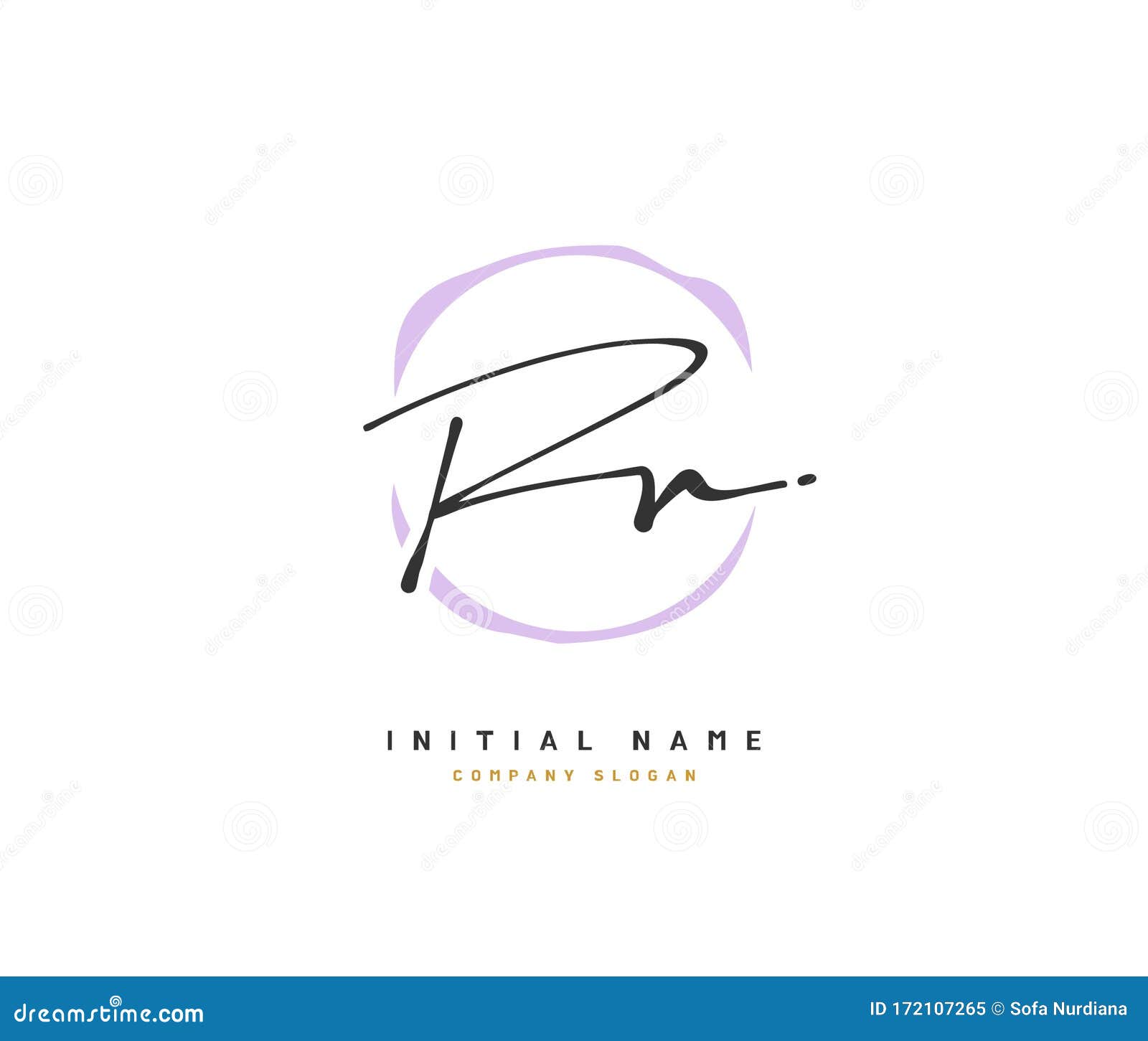 RN Beauty Vector Initial Logo, Handwriting Logo of Initial Signature ...