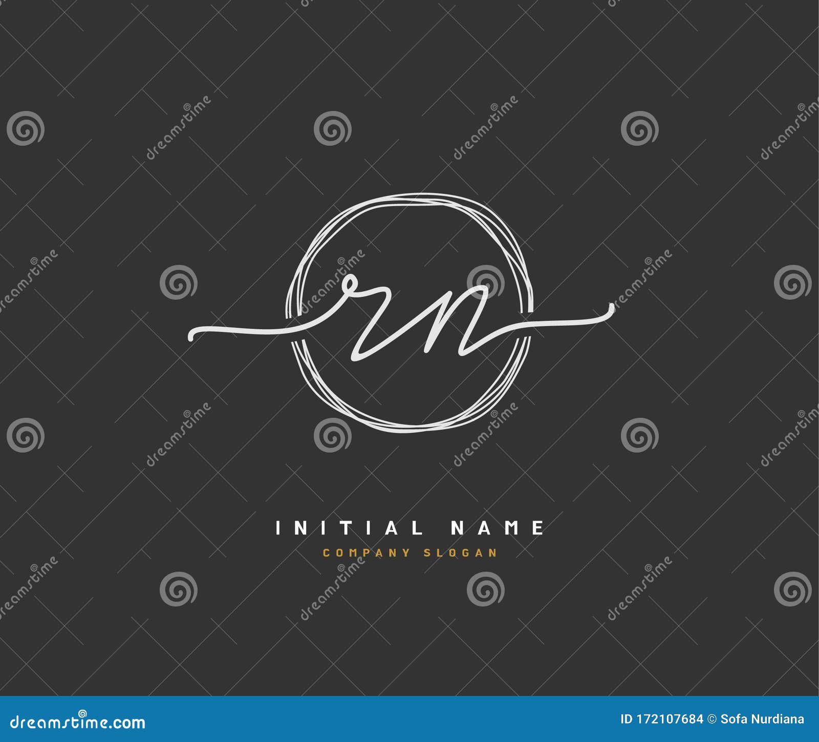 RN Beauty Vector Initial Logo, Handwriting Logo of Initial Signature ...