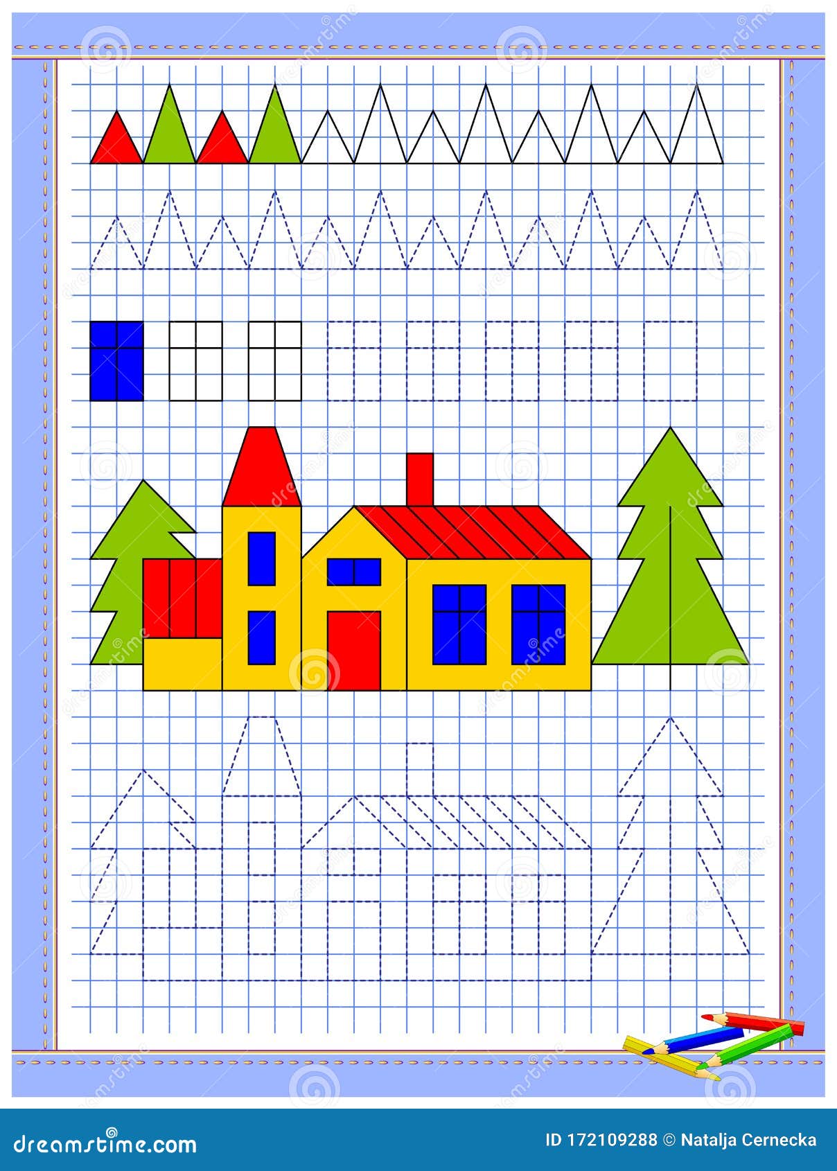 Educational Page for Kids. Printable Worksheet on Square Paper for ...