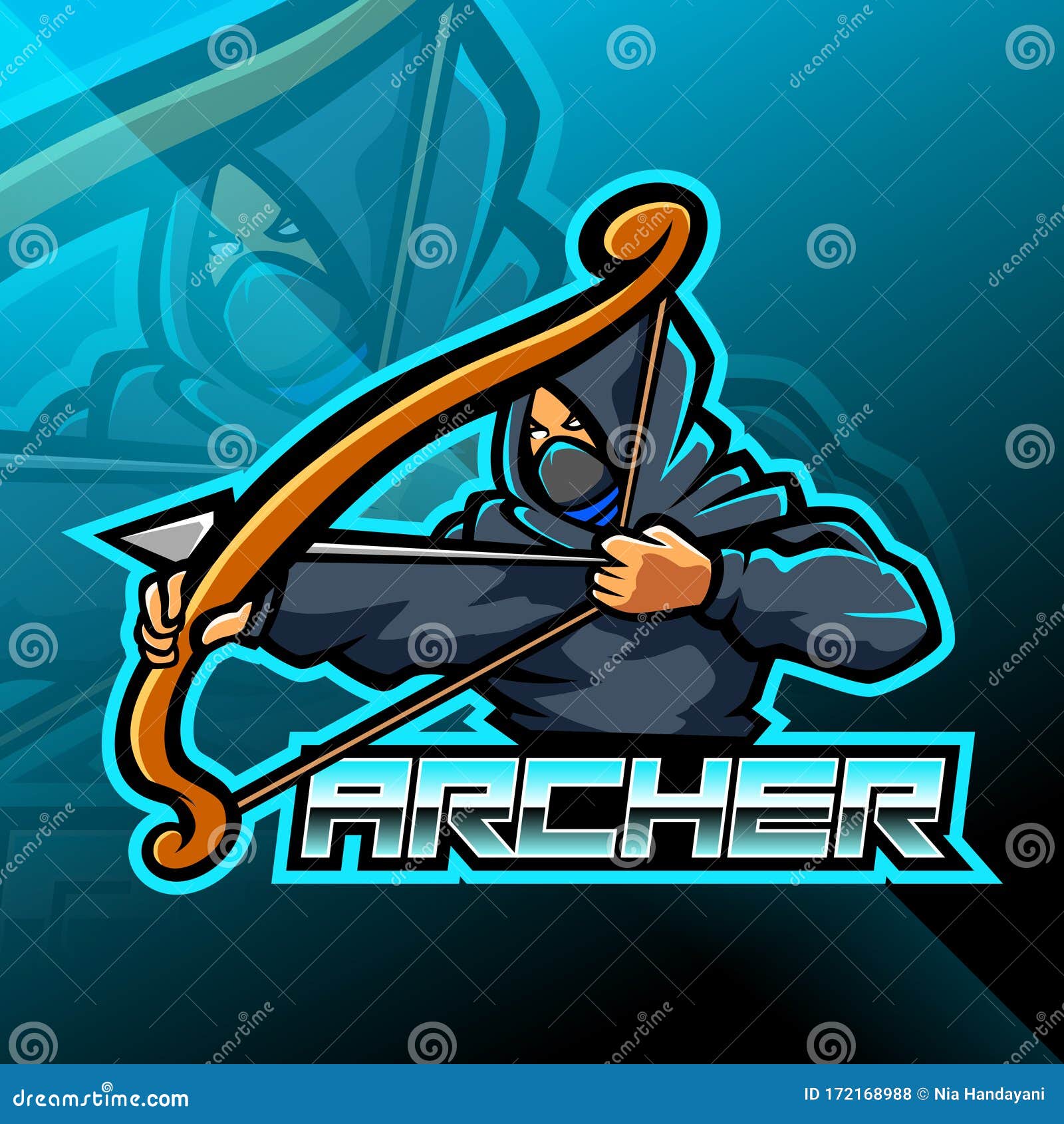 Archer Esport Mascot Logo Design Stock Vector - Illustration of mascot ...