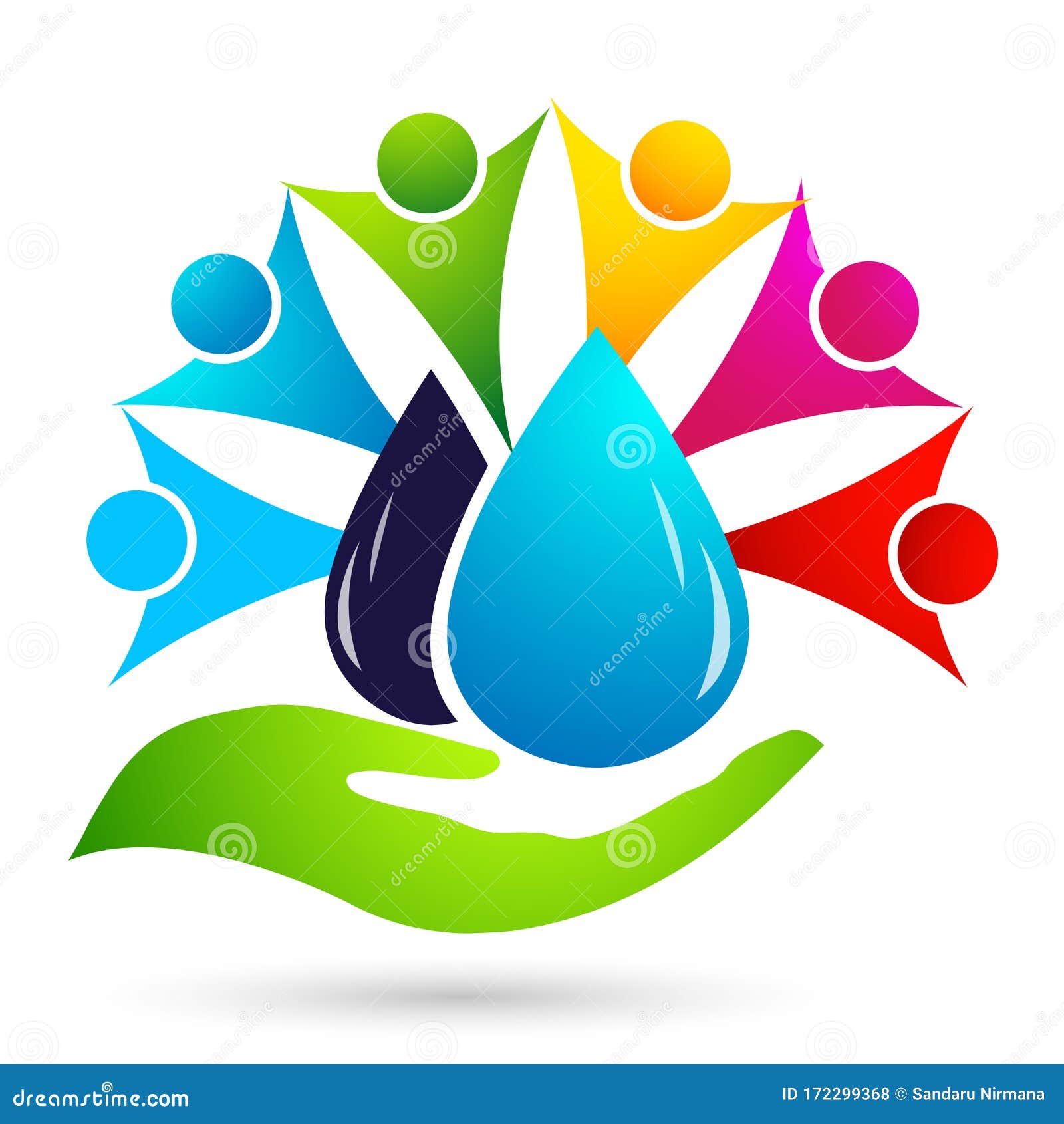 Globe Water Drop Save Logo Concept of Water Drop with World Save Earth ...