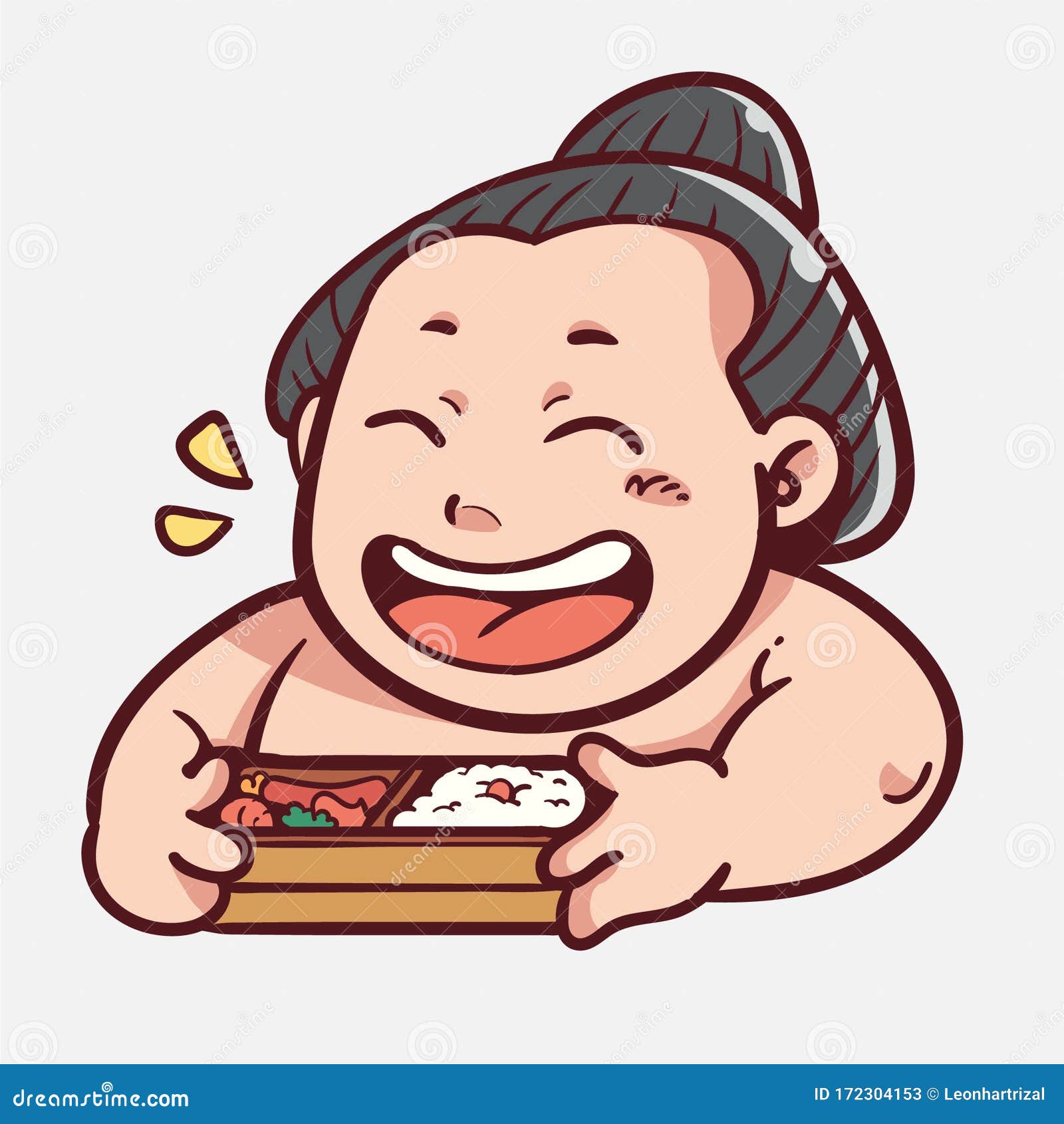 Sumo holding bento box stock vector. Illustration of vector - 172304153