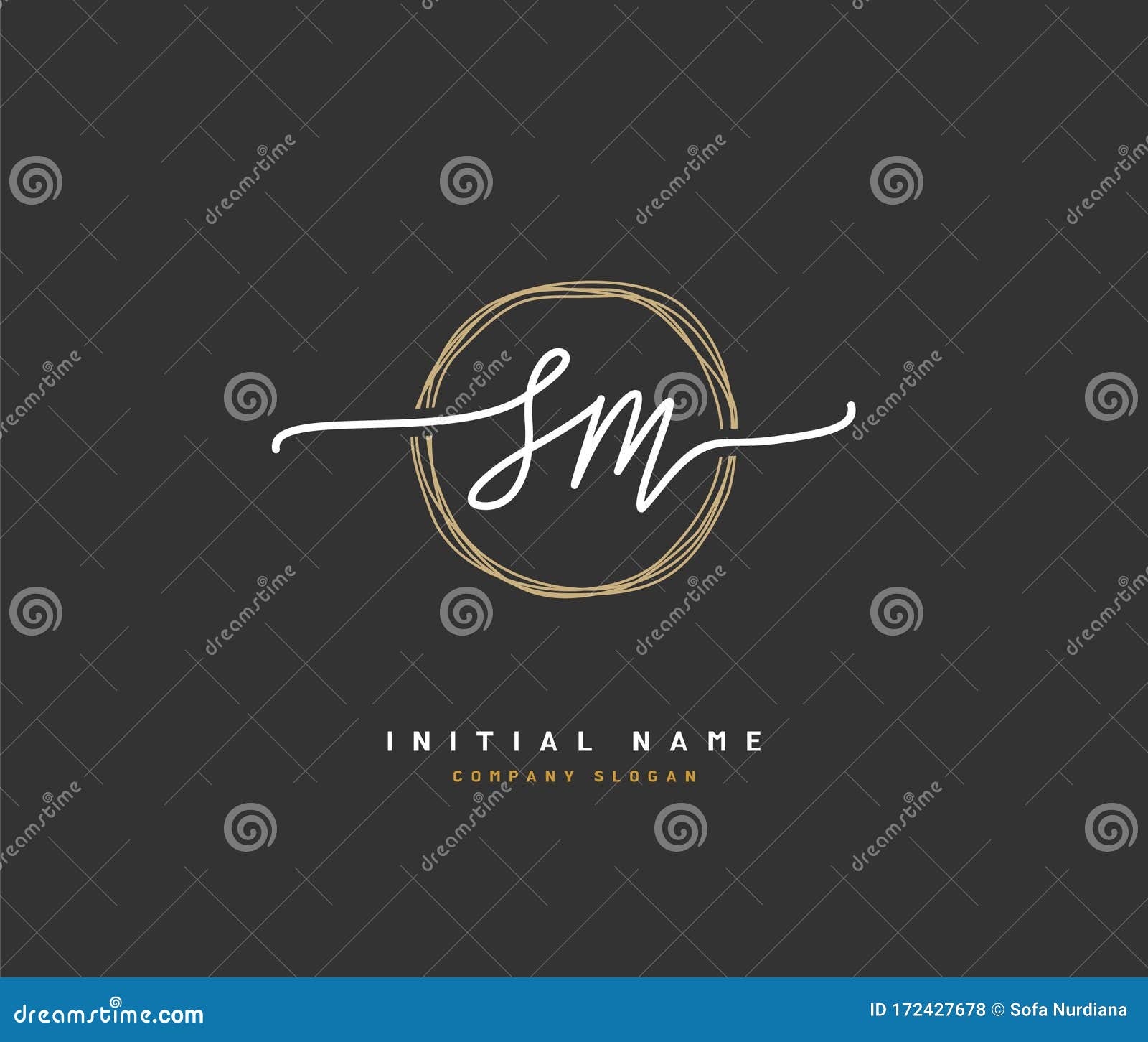 SM Beauty Vector Initial Logo, Handwriting Logo of Initial Signature ...