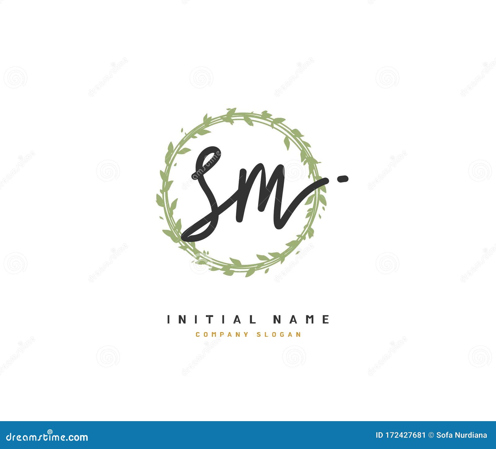 SM Beauty Vector Initial Logo, Handwriting Logo of Initial Signature ...