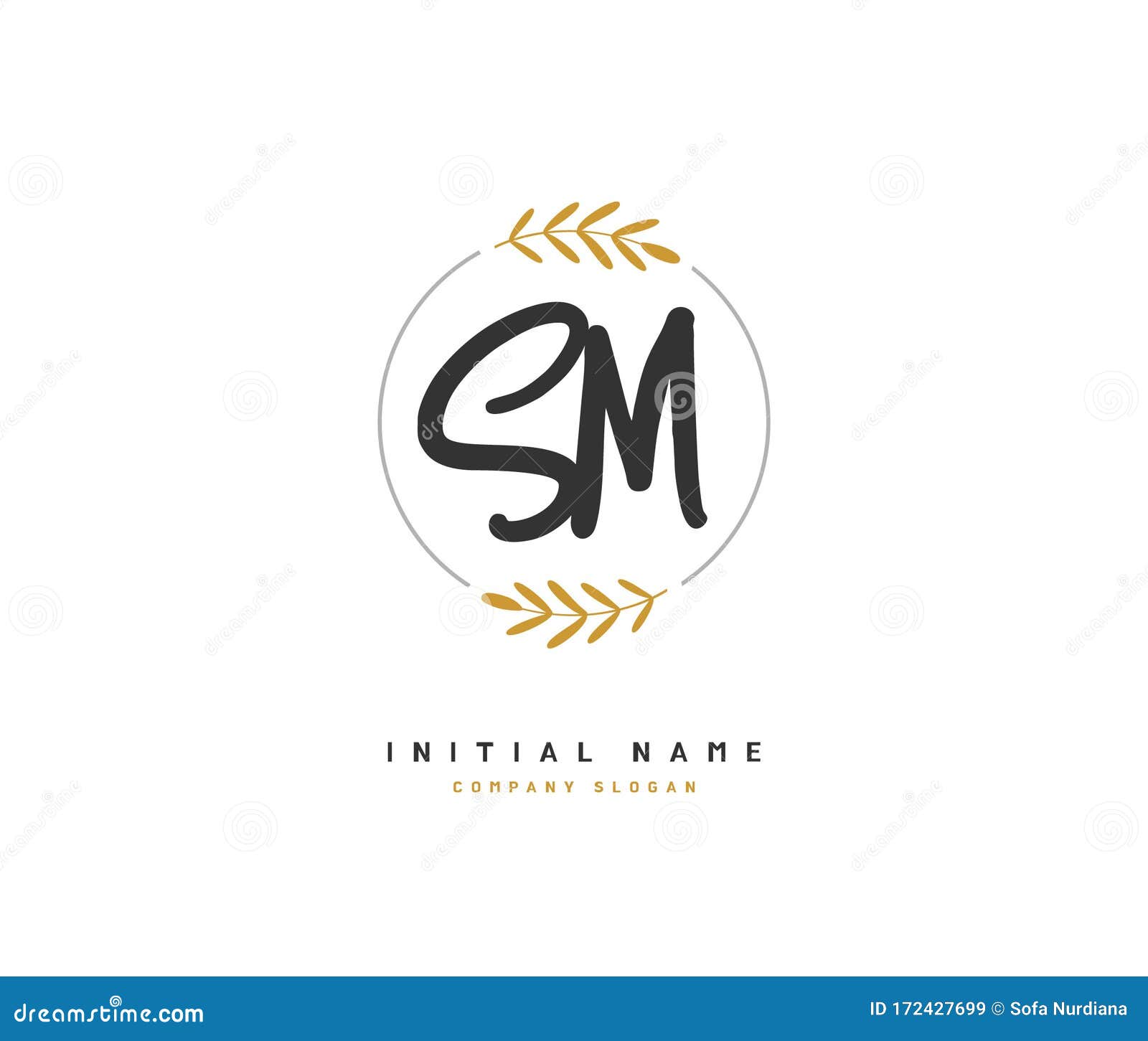 SM Beauty Vector Initial Logo, Handwriting Logo of Initial Signature ...