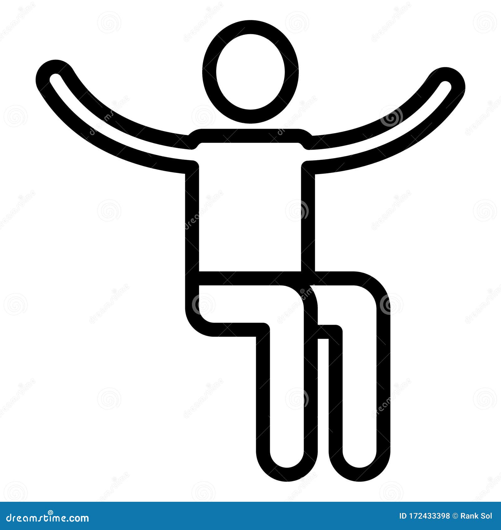 Icon Man Sitting On A Chair, Isolated Stick Figure Pictogram Vector ...
