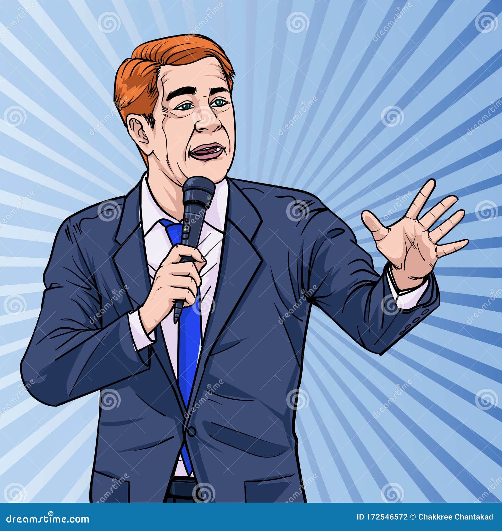 Business Man Talk about Meetings Listen Carefully Illustration Vector ...