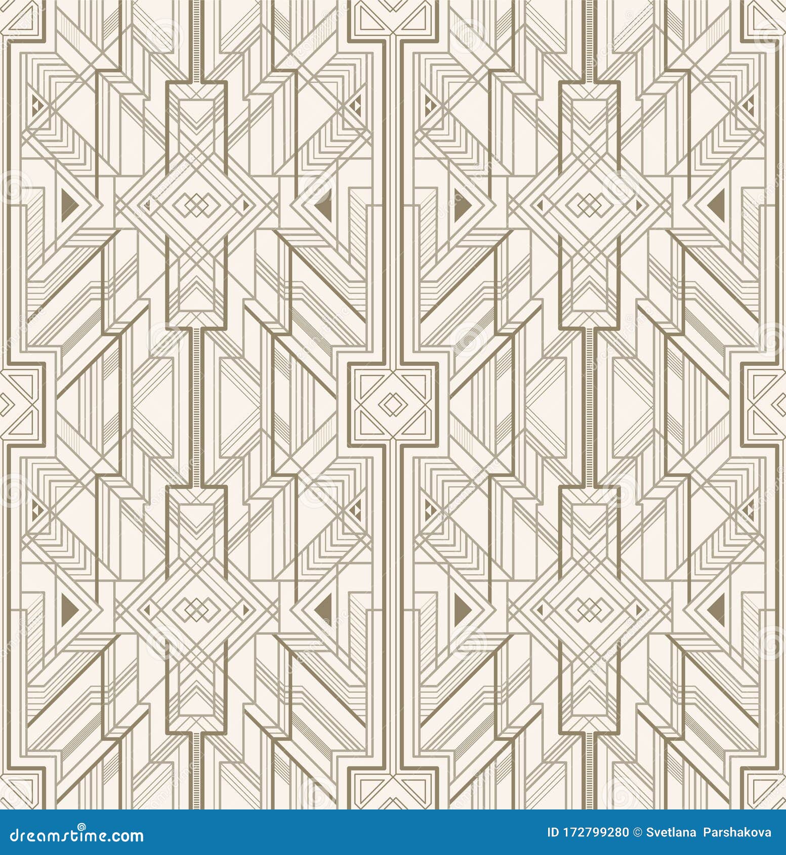 Decorative Geometric Seamless Pattern. Art Deco Style Stock Vector ...