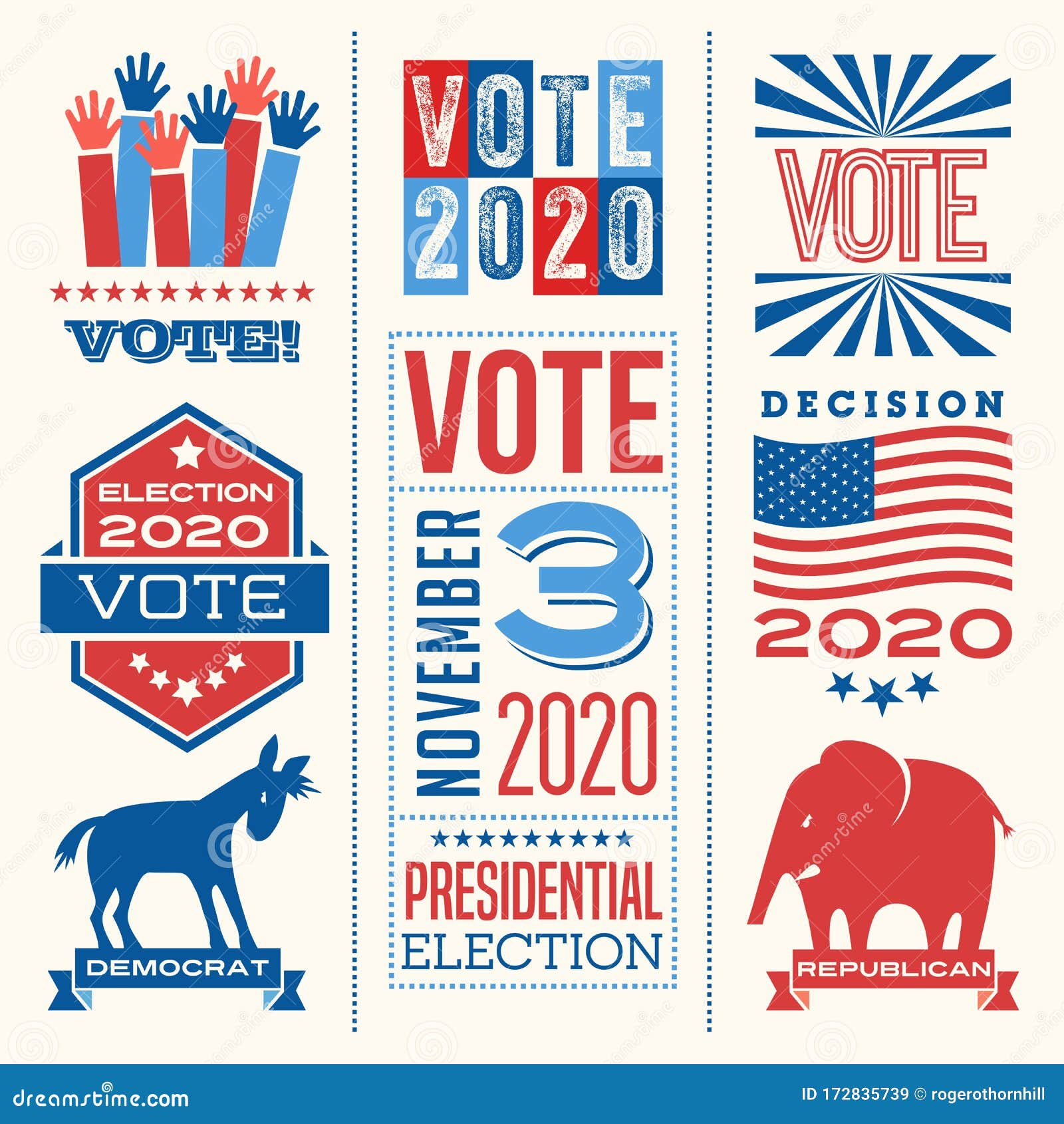 Patriotic Design Elements and Motivational Messages To Encourage Voting ...