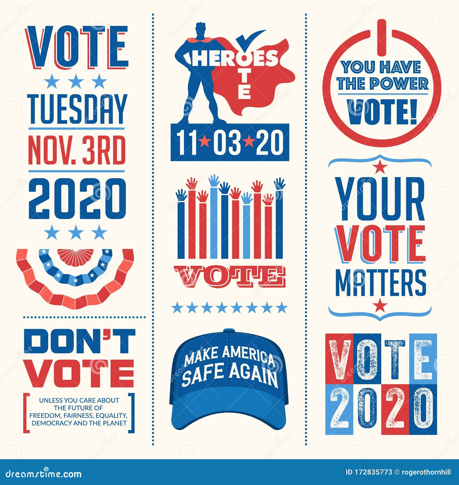 Patriotic Design Elements and Motivational Messages To Encourage Voting ...