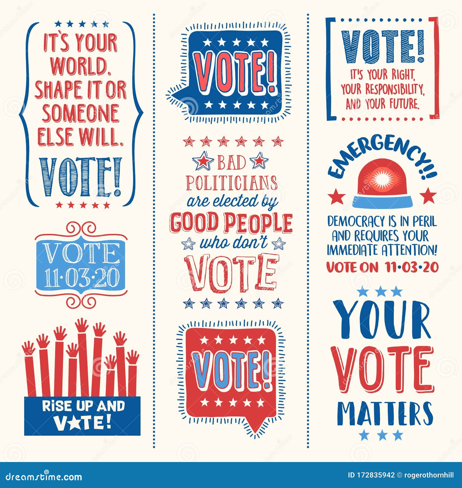 Patriotic Design Elements and Motivational Messages To Encourage Voting ...