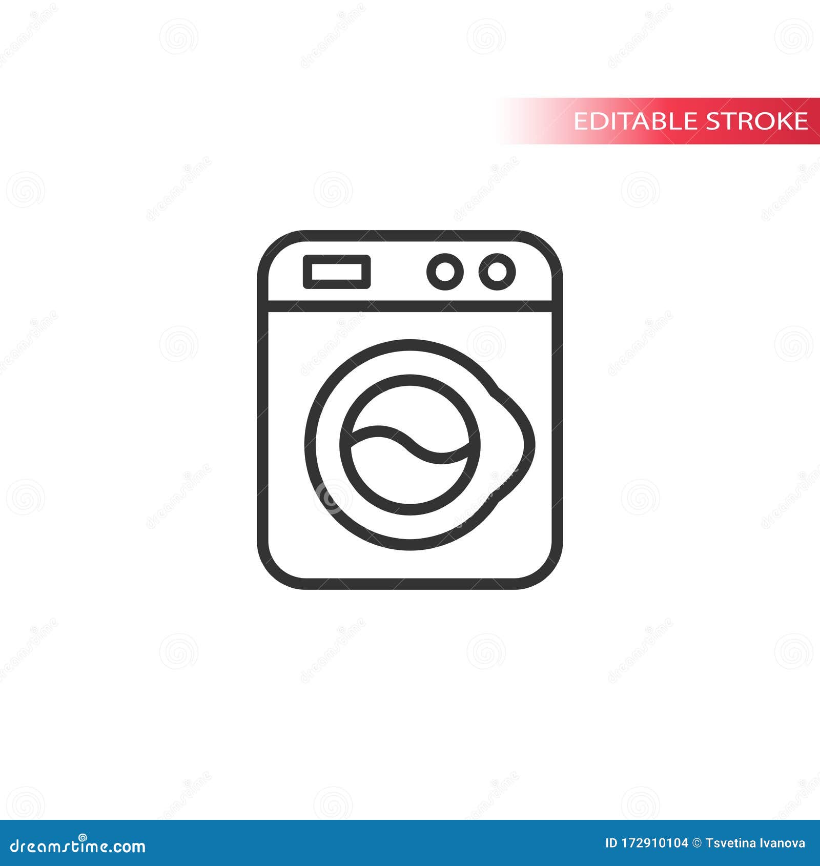 Washing Machine Simple Thin Line Vector Icon. Editable Stroke Stock ...