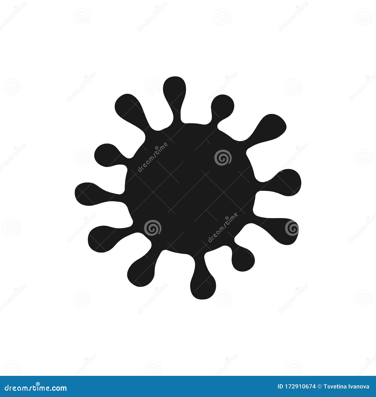 Virus Simple Black Isolated Vector Icon. Stock Vector - Illustration of ...