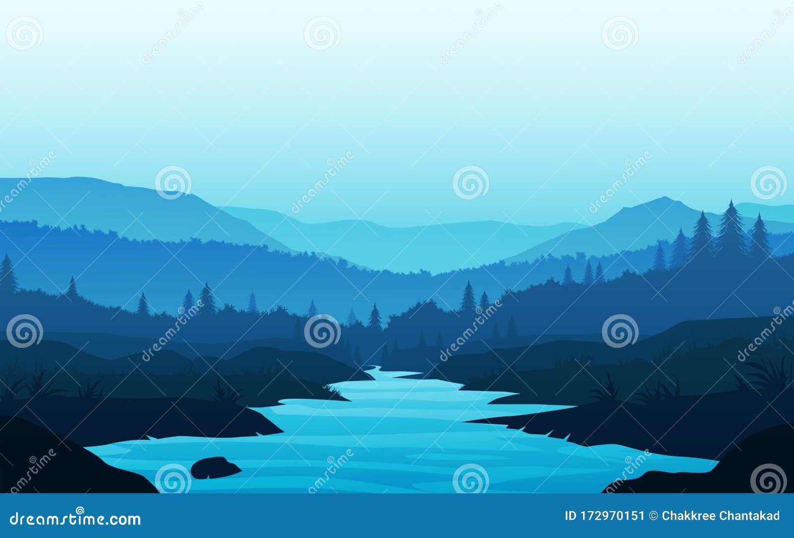 Silhouette Of Horizon - Trees, Bush With Bare Branches Vector ...