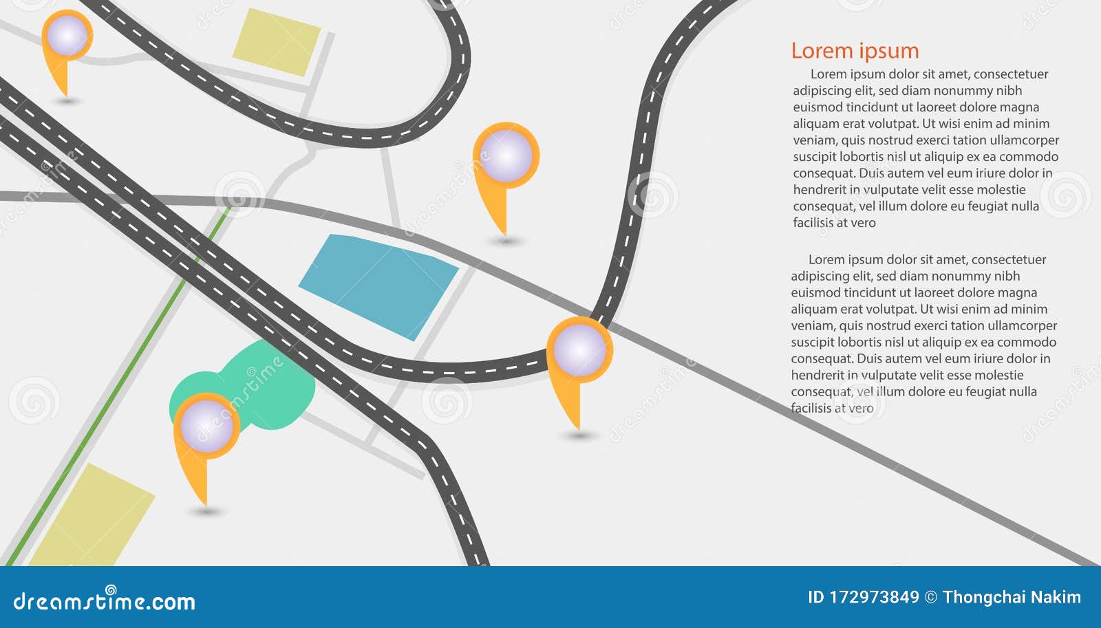 Map of Urban Routes and Business Points. Stock Illustration ...