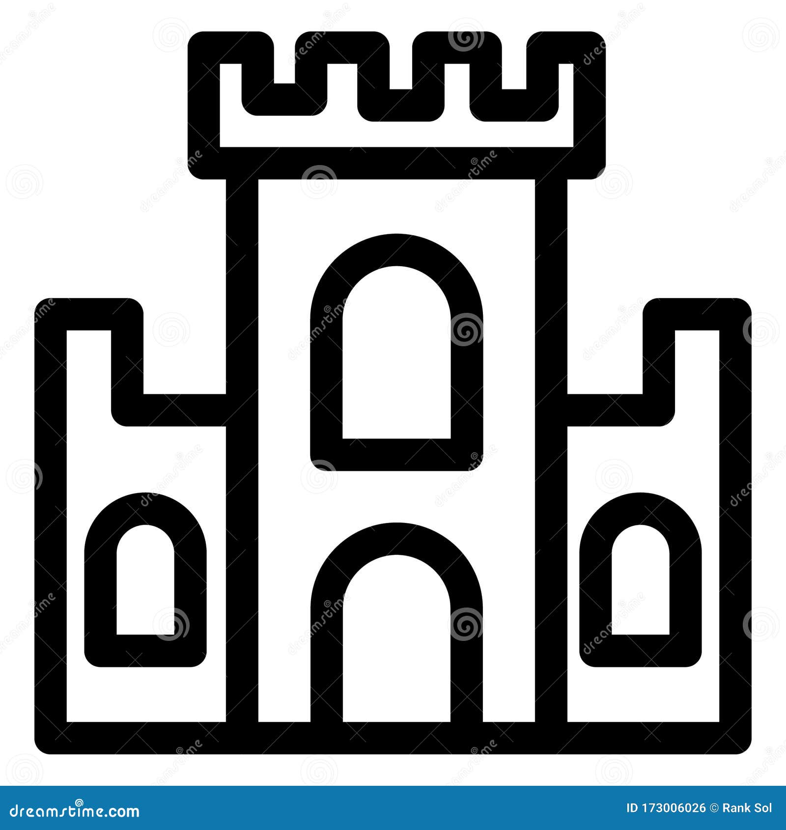 Basic RGB Castle, Building Vector Icon Which Can Easily Modify or Edit ...