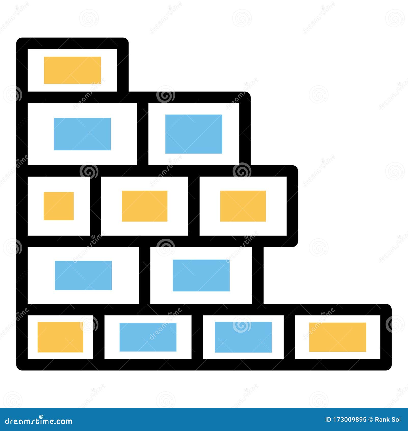 Basic RGB Bricks, Wall Vector Icon Which Can Easily Modify or Edit ...