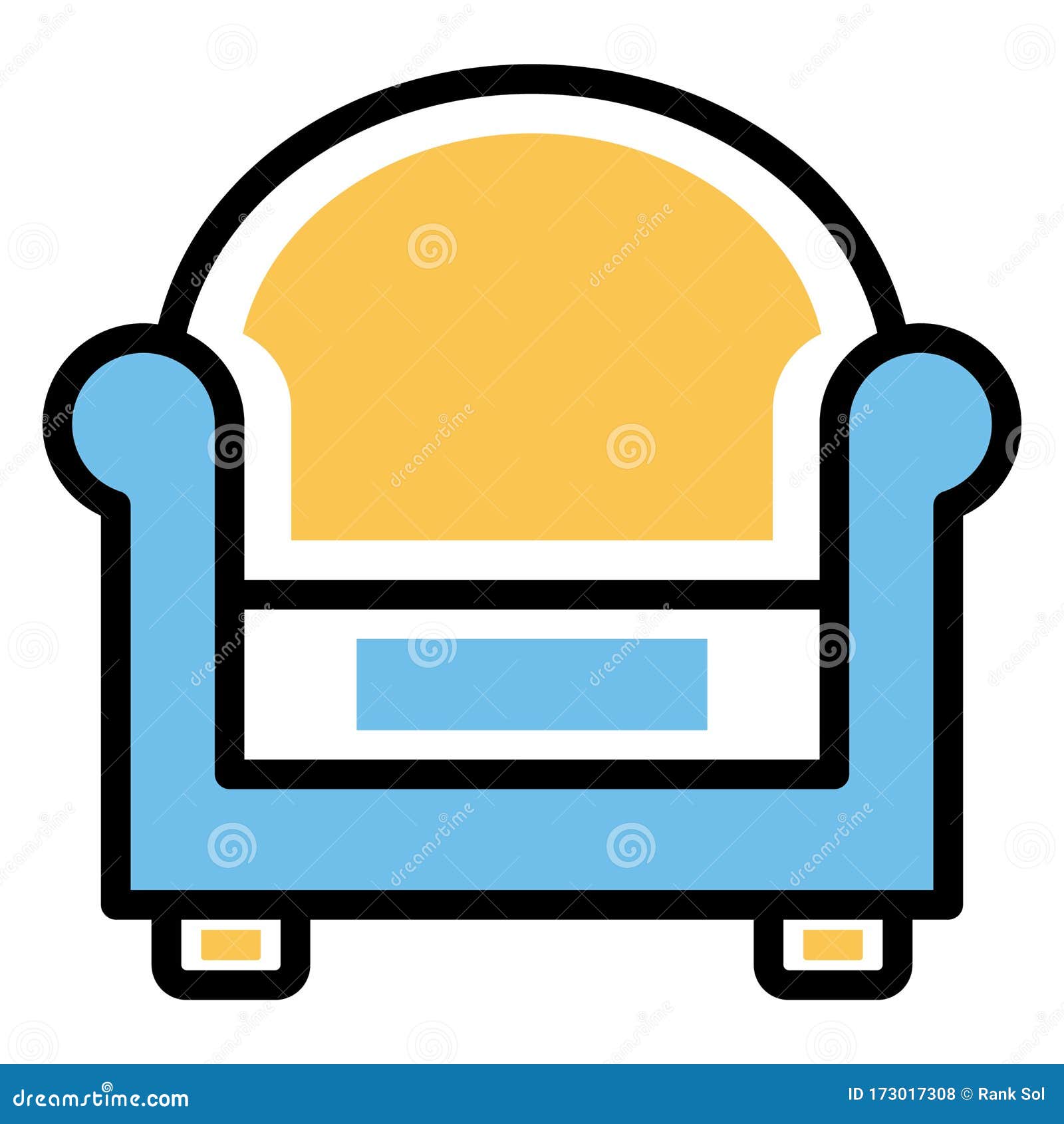 Basic RGB Armchair, Chair, Vector Icon Which Can Easily Modify or Edit ...