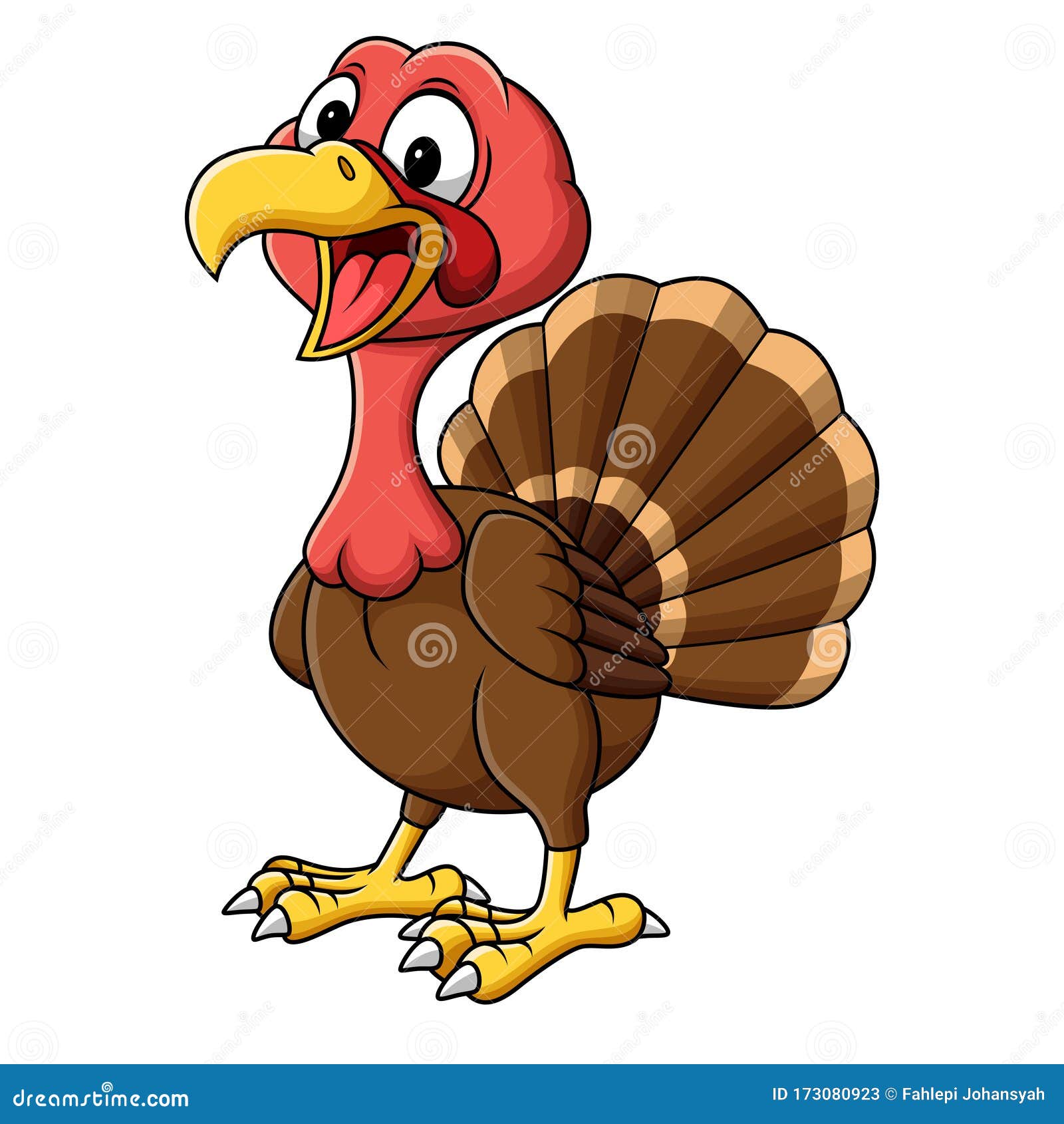 Cartoon Smiling Turkey Bird Mascot Stock Vector - Illustration of male ...