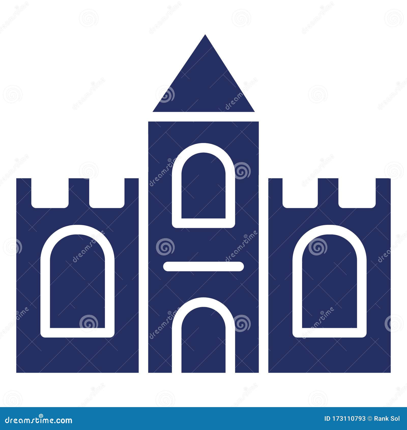 Basic RGB Building, Castle Vector Icon Which Can Easily Modify or Edit ...