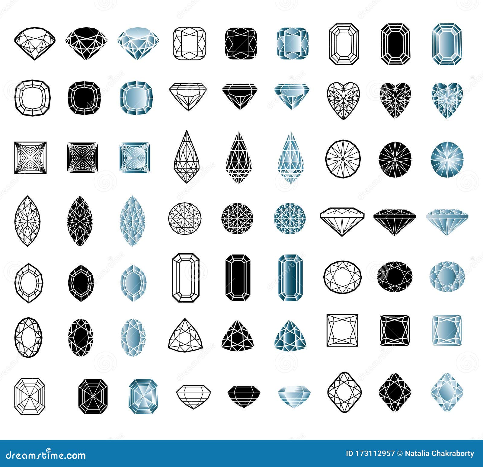 Vector Set of Diamond Design Stock Vector - Illustration of cutting ...