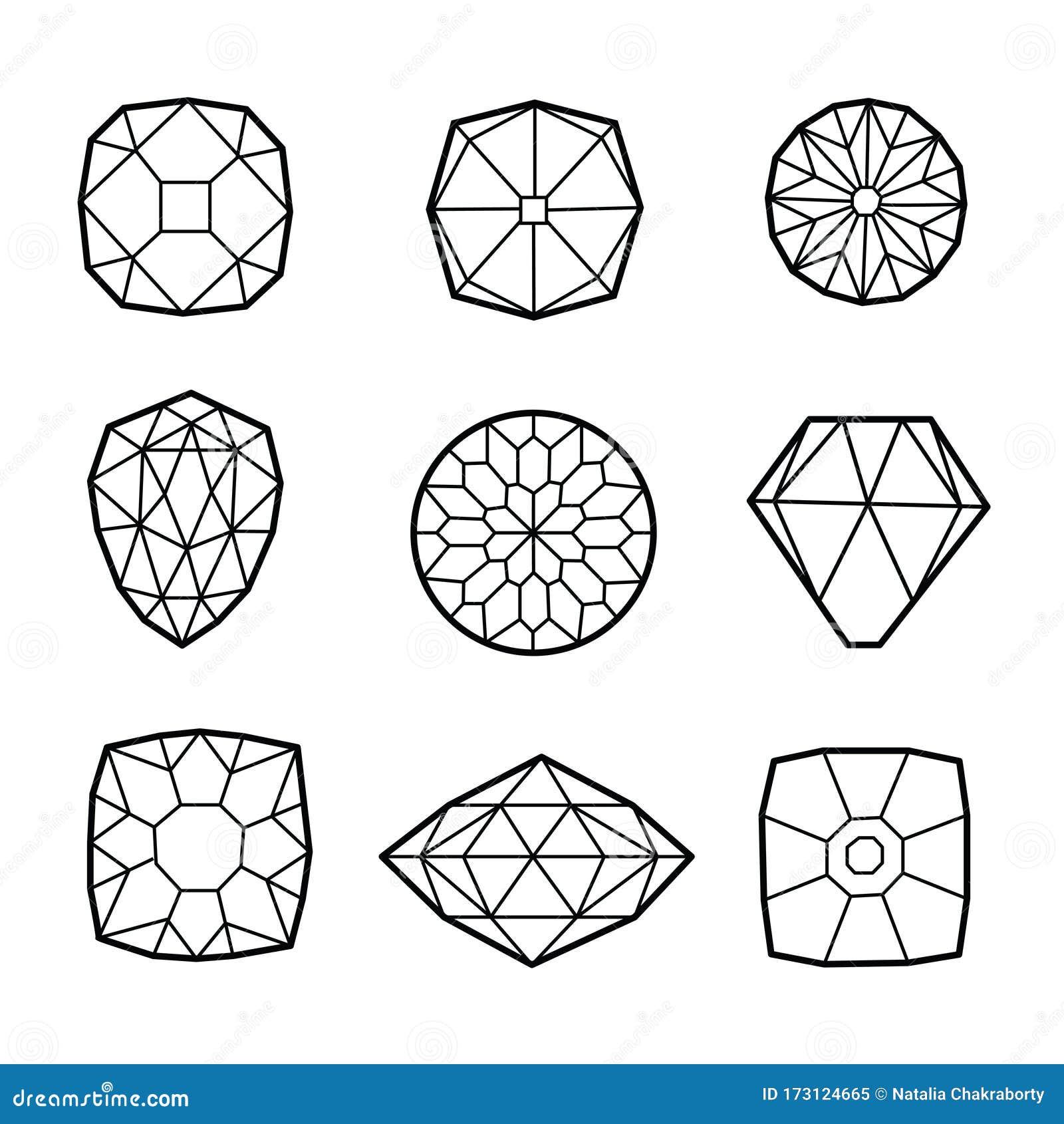 Vector Set of Diamond Design Elements Stock Vector - Illustration of ...