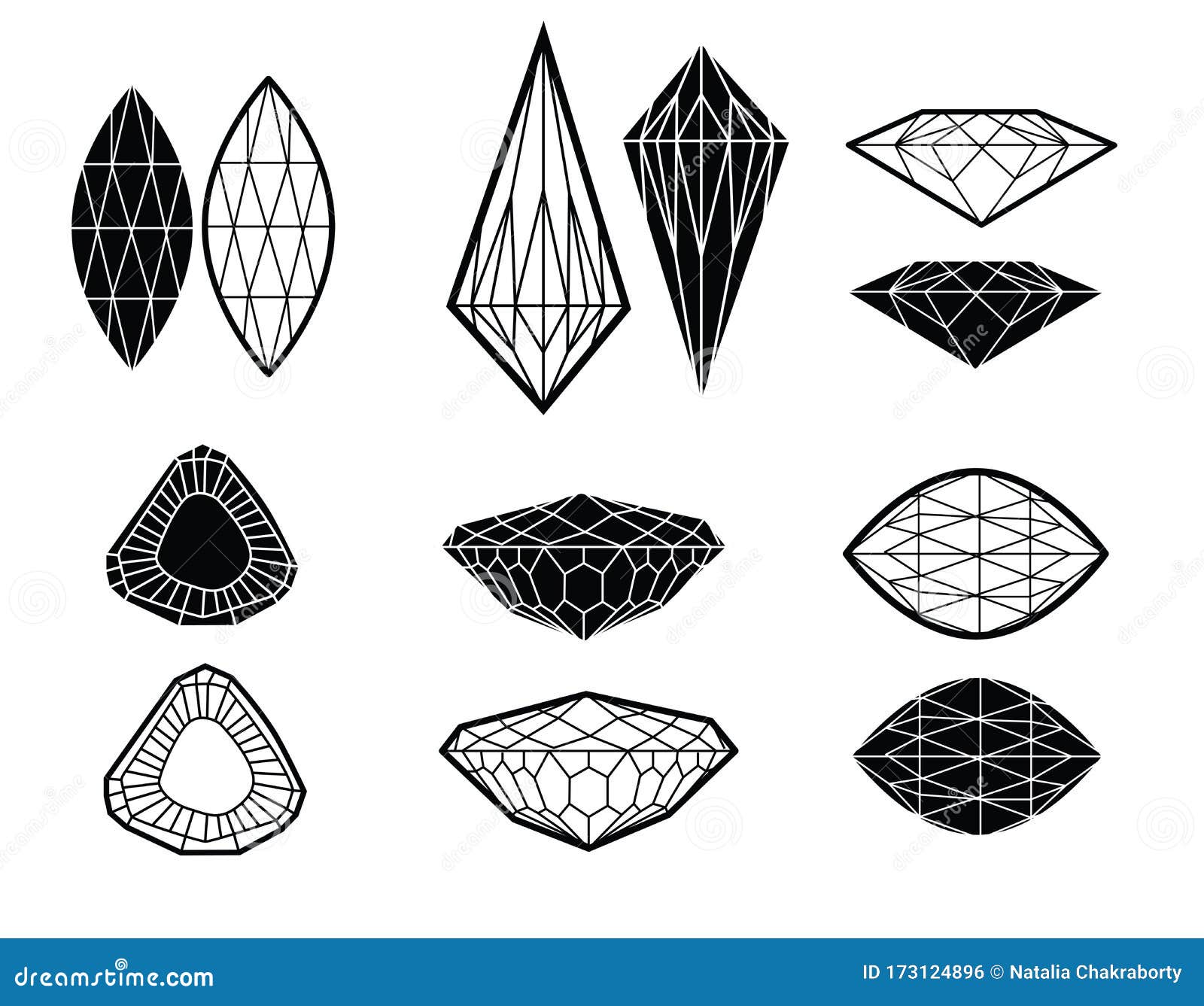 Vector Set of Diamond Design Elements Stock Vector - Illustration of ...