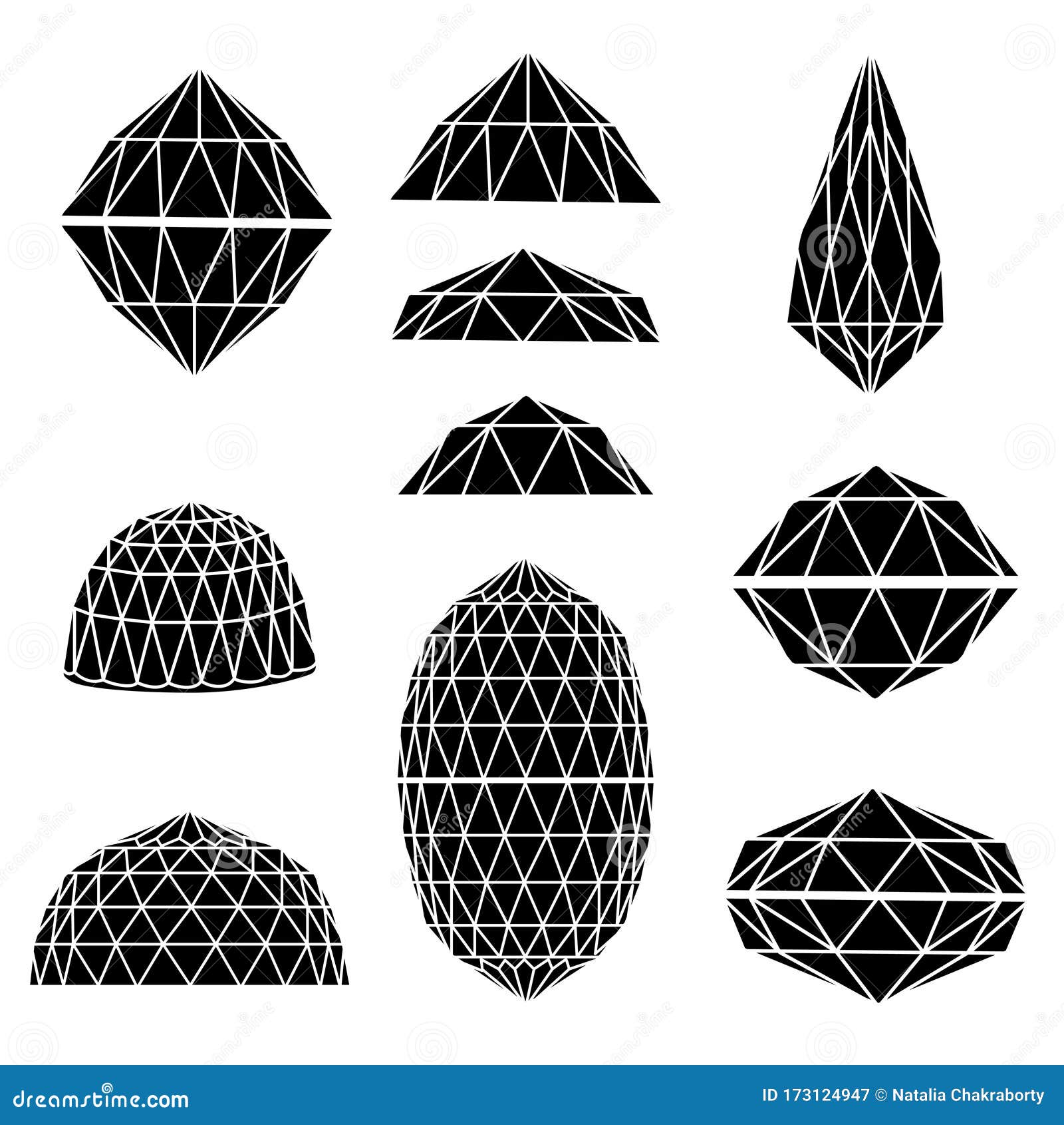 Vector Set of Diamond Design Elements Stock Vector - Illustration of ...